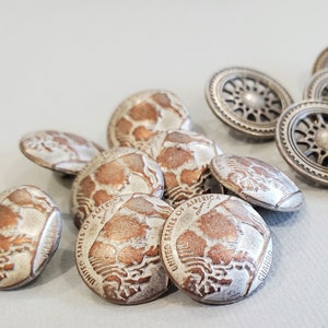 Vintage Metal Buttons in Your Choice of Styles, Buffalo Nickel or Wagon ...