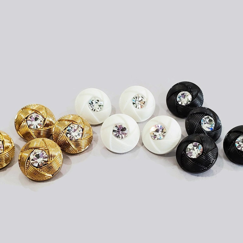 Black Rhinestone Buttons - Etsy