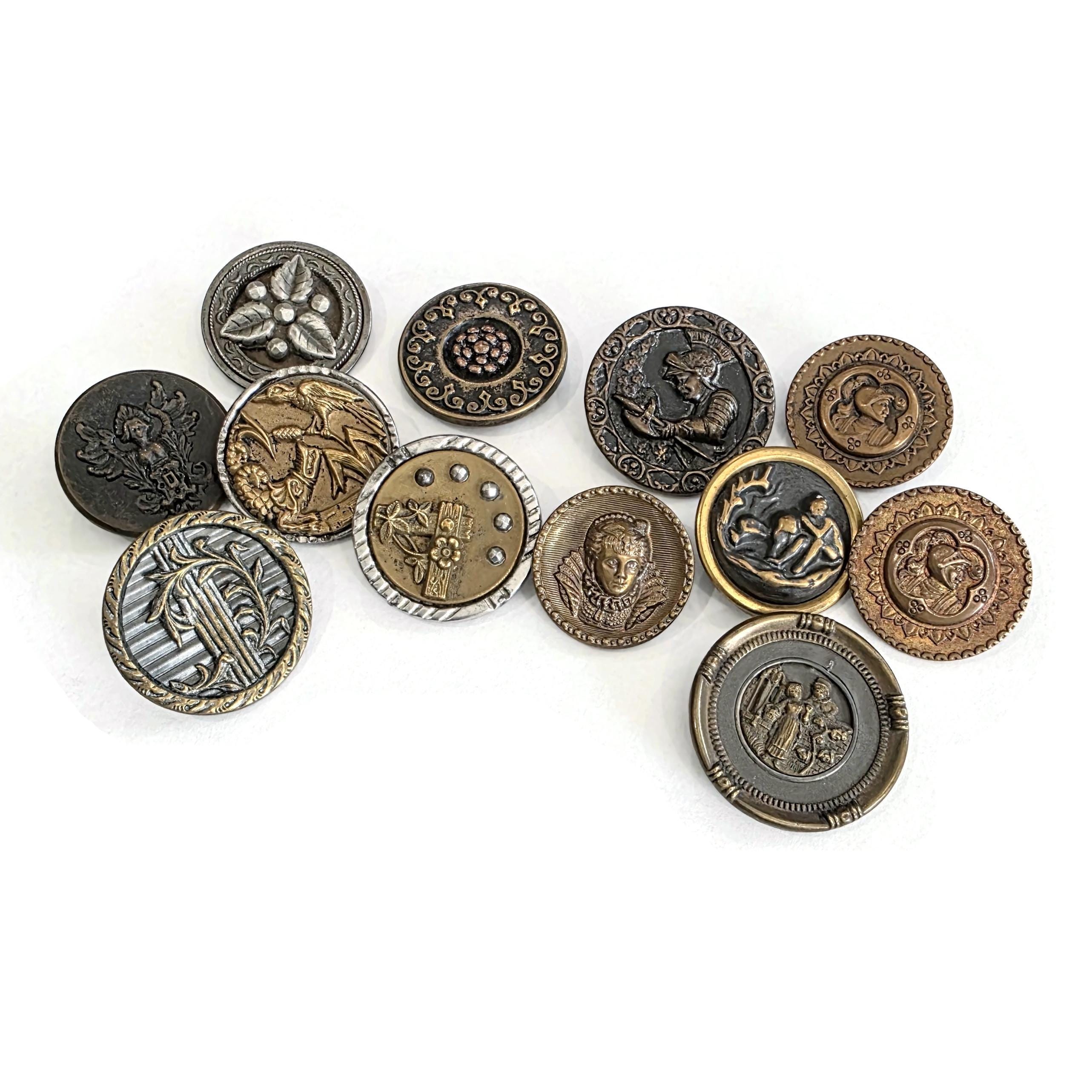 6 Large Antique Victorian Buttons: Choice of Sets for Sewing, Knitting ...