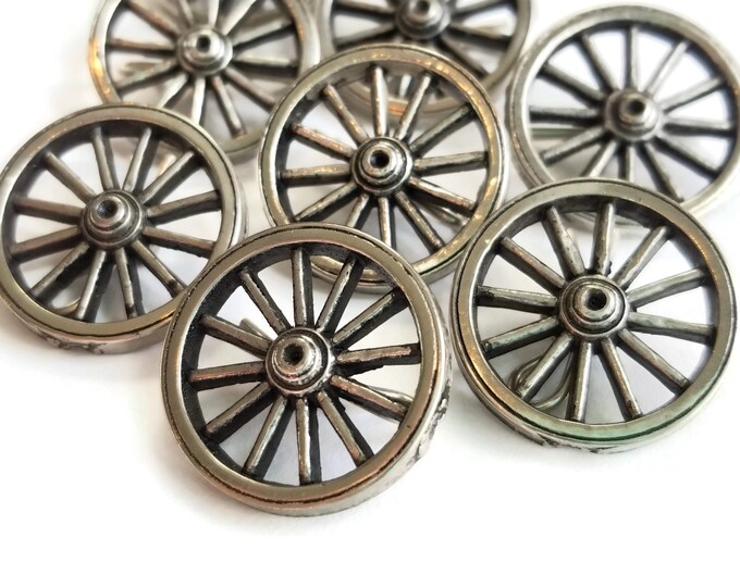Wagon Wheel Vintage Buttons for Cowboy Western Cosplay Costumes 7/8 ...