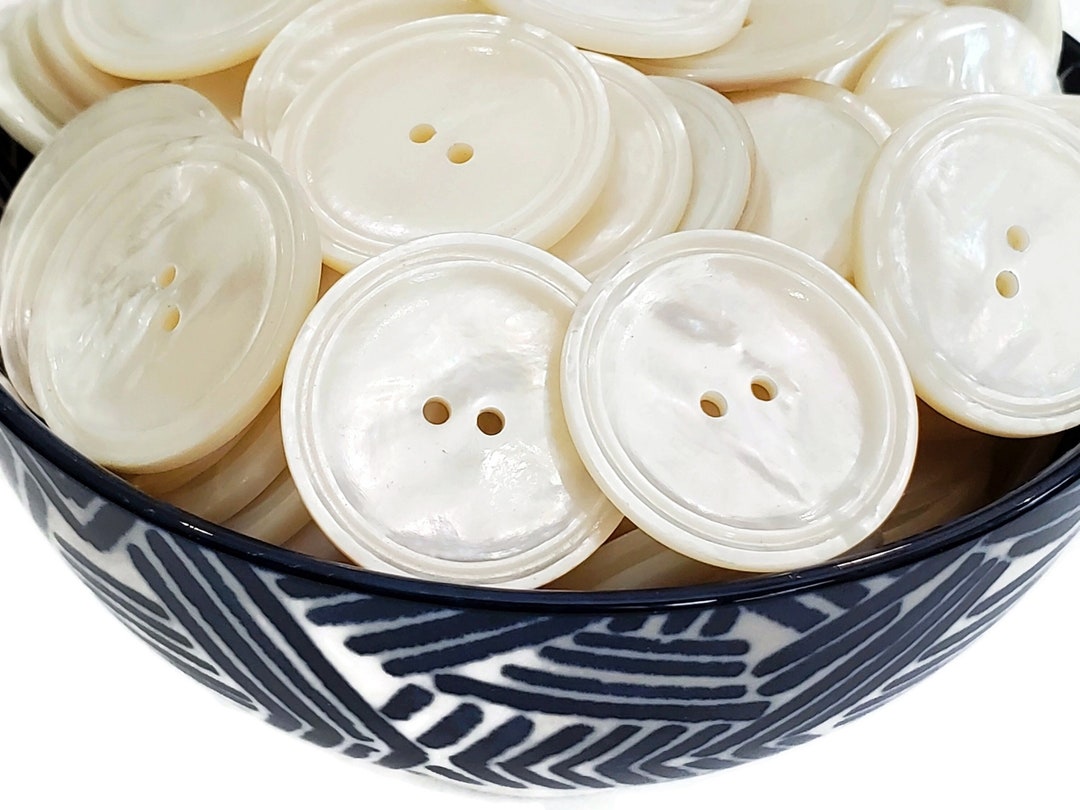 Large Mother of Pearl Vintage Coat Buttons, Excellent Quality Shell ...