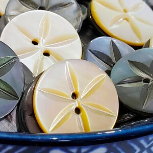 Vintage Starburst Mother of Pearl Sewing Buttons for Knitting and ...