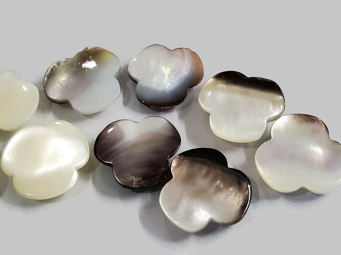 Mother of Pearl Clover Vintage Buttons Clouds or Trefoil | Etsy