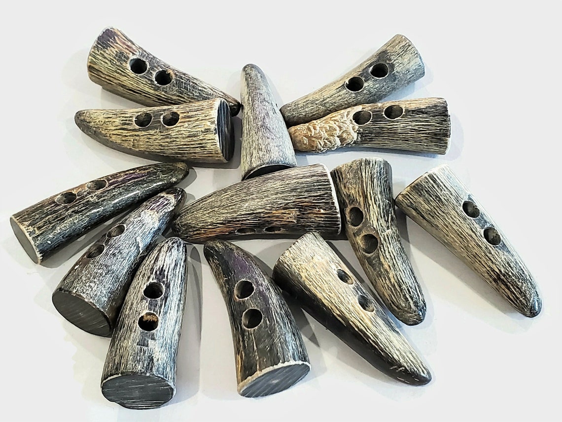 Vintage Toggle Buttons Made of Natural Antler Horn, Choose Quantity - Etsy