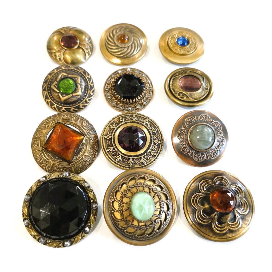 Antique Victorian Metal Buttons for Sewing, Knitting, 1800s Steampunk ...
