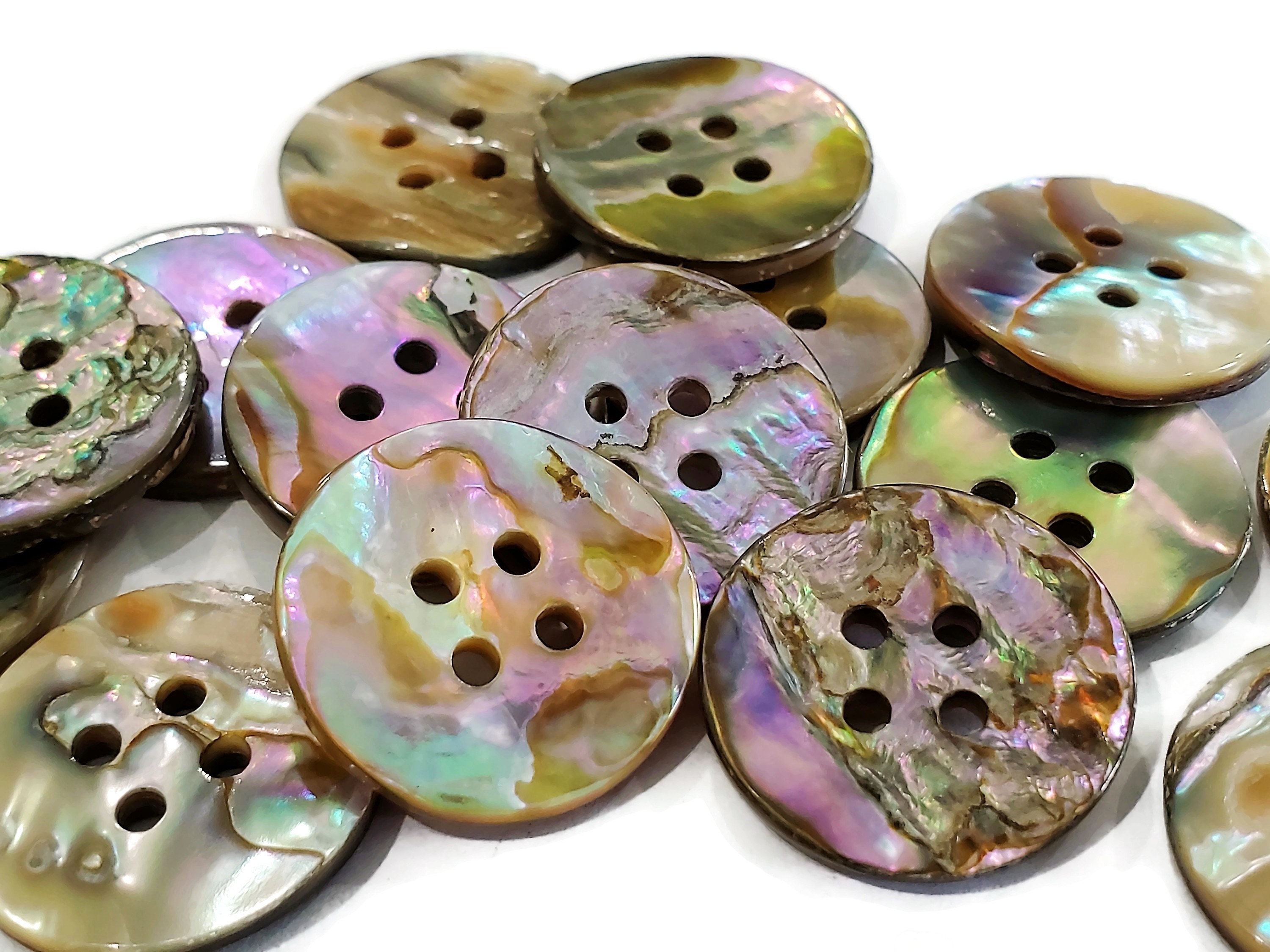 Vintage Abalone Buttons Mother of Pearl Ocean Shell Buttons - Etsy