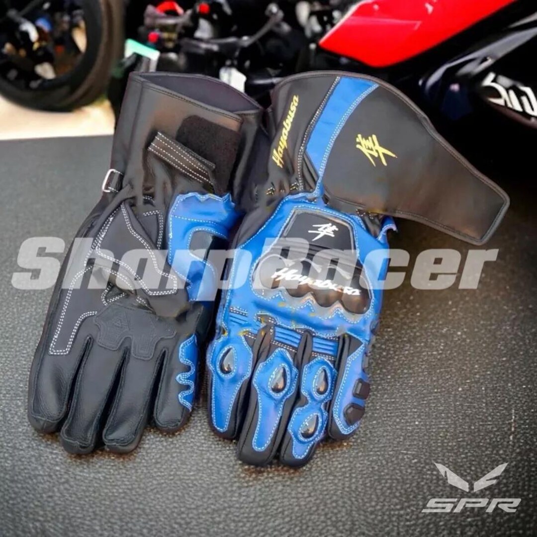 Suzuki Motorcycle Racing Leather Gloves Genuine Leather Racing ...