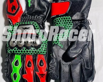 Suzuki Hayabusa Motorcycle Racing Leather Gloves Genuine Leather Racing ...