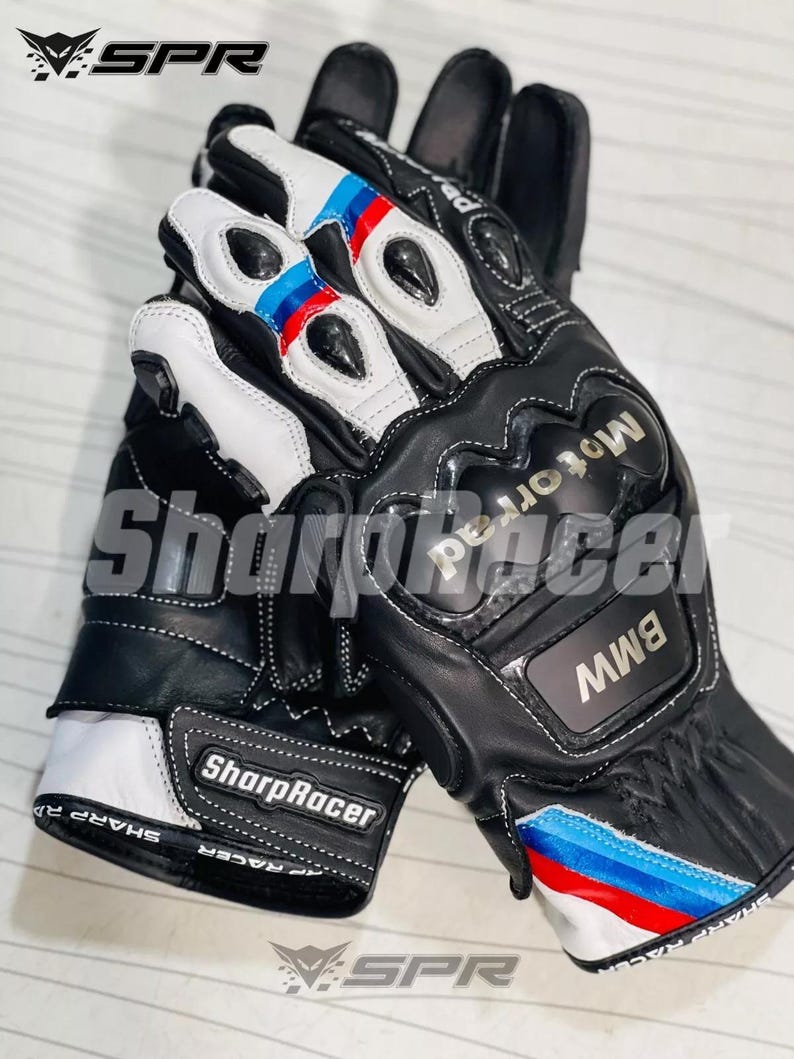 Custom BMW Motorrad Leather Motorcycle Gloves Personalized Racing Biker ...