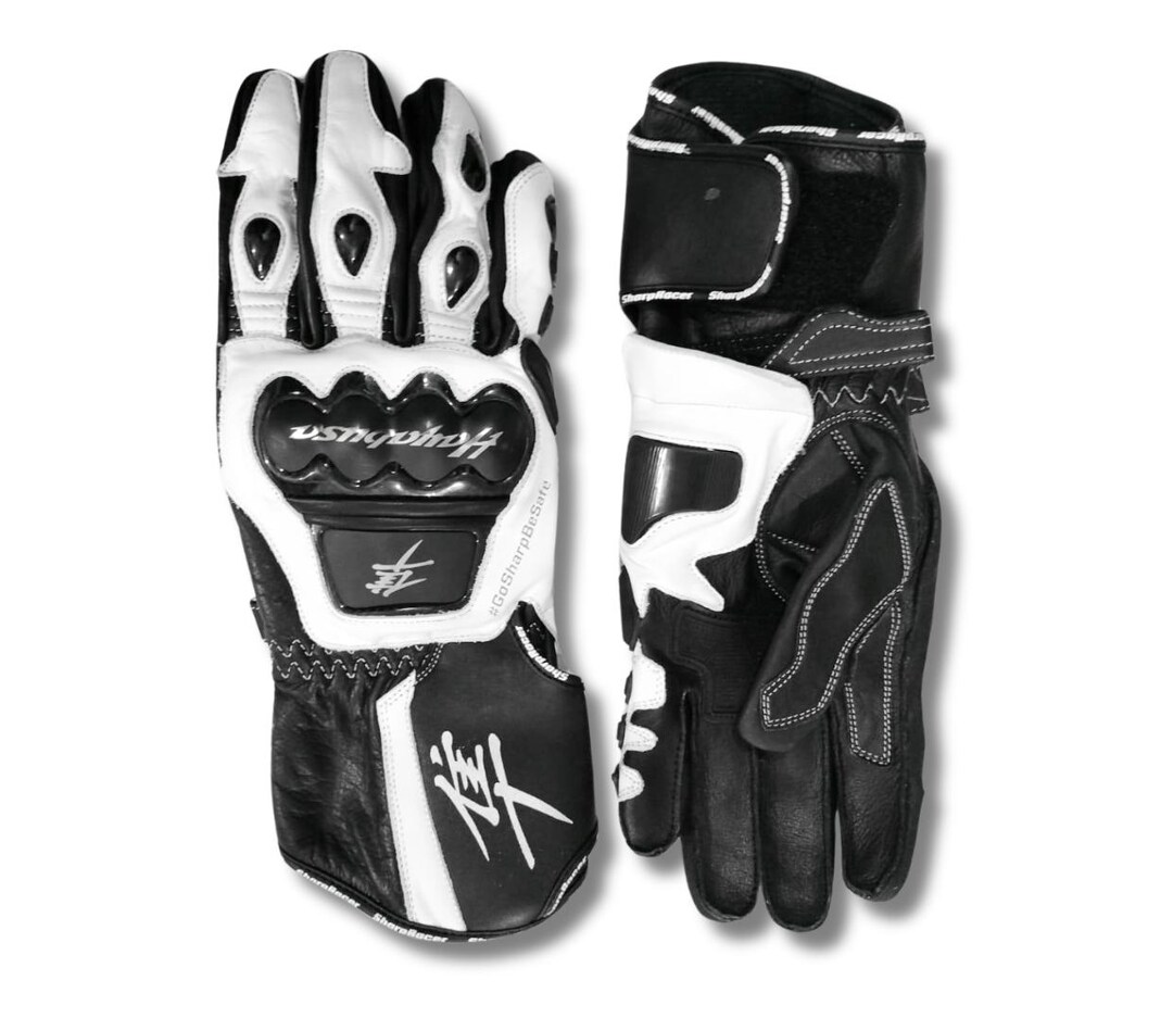 Suzuki Hayabusa Motorcycle Racing Leather Gloves Genuine Leather Racing ...