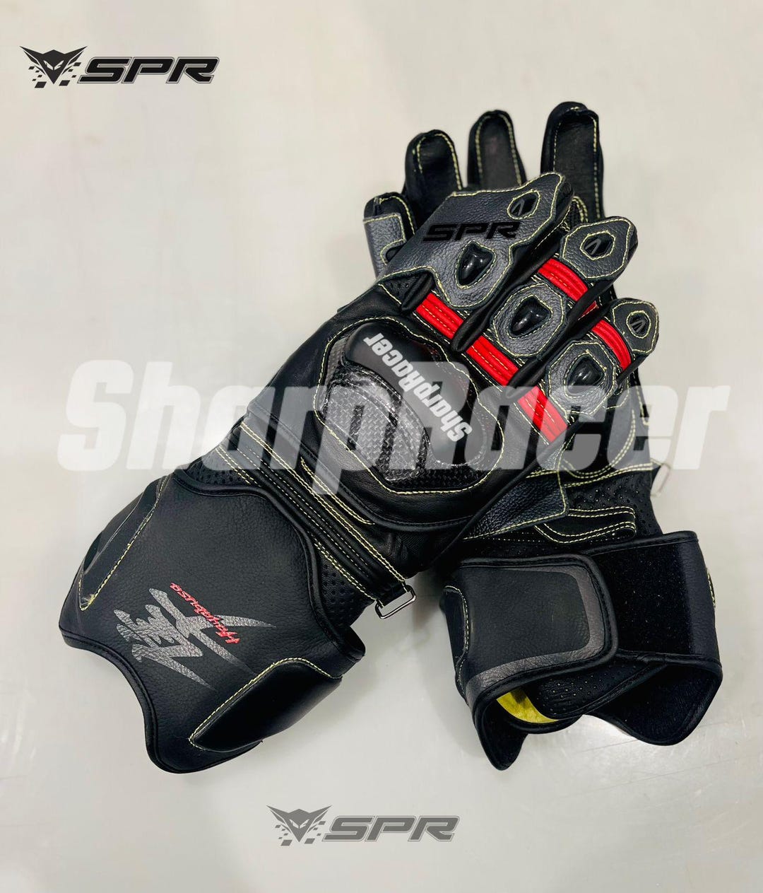 Suzuki Hayabusa Motorcycle Racing Leather Gloves Genuine Leather Racing ...