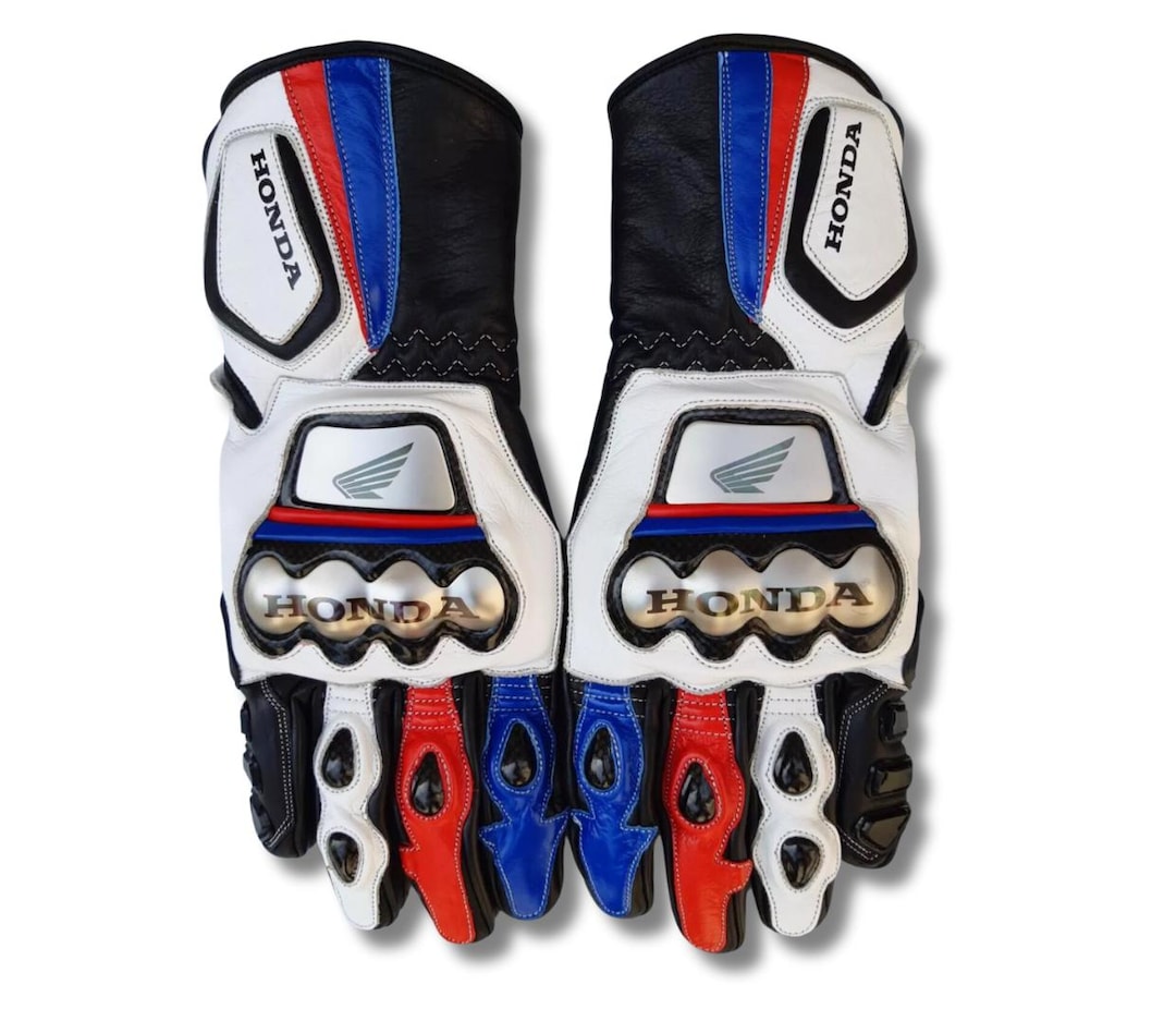 Honda Repsol Motorcycle Racing Leather Gloves Genuine Leather Racing ...