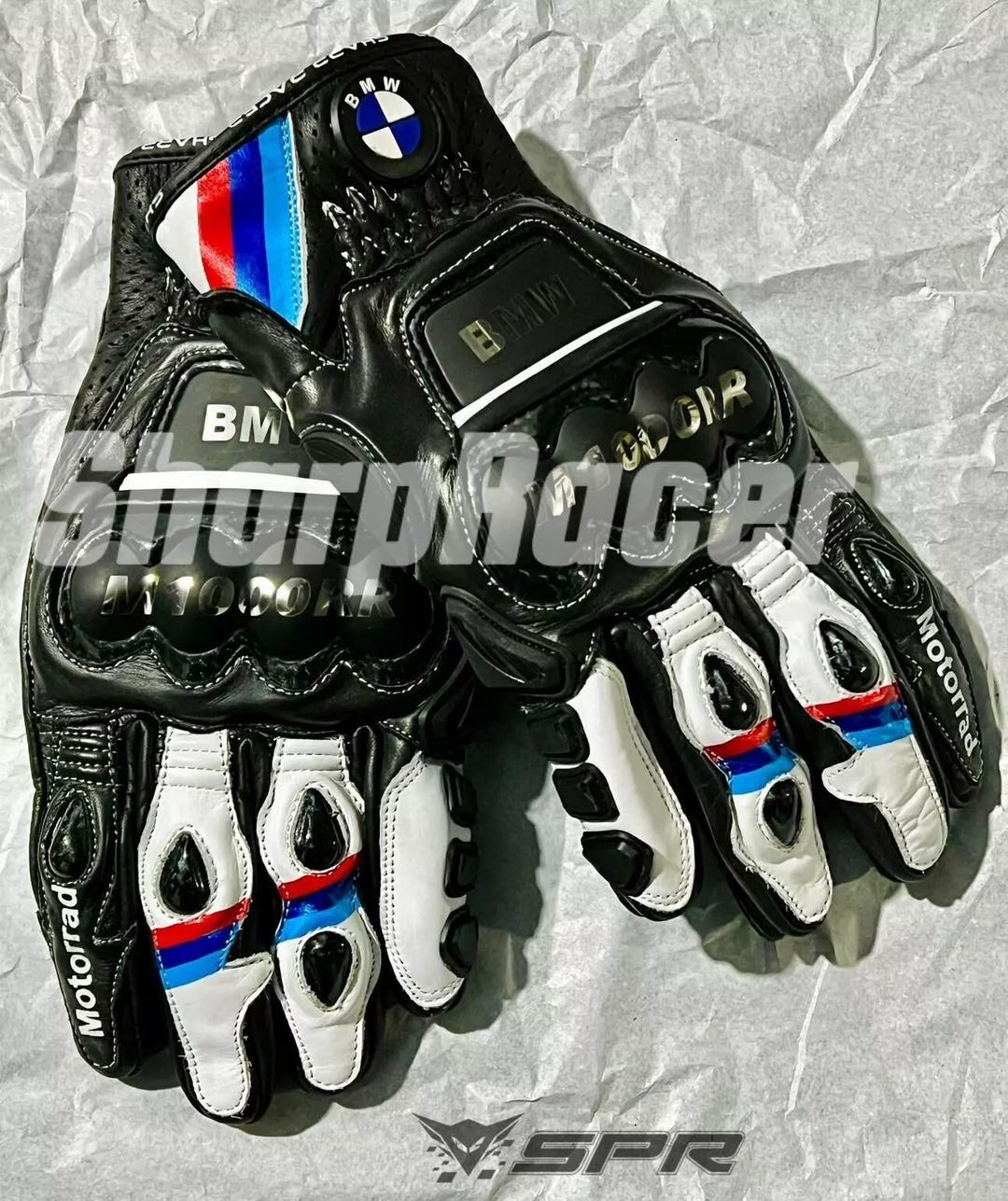 Custom BMW M10000RR Motorrad Motogp Racing Short Leather Gloves - Etsy