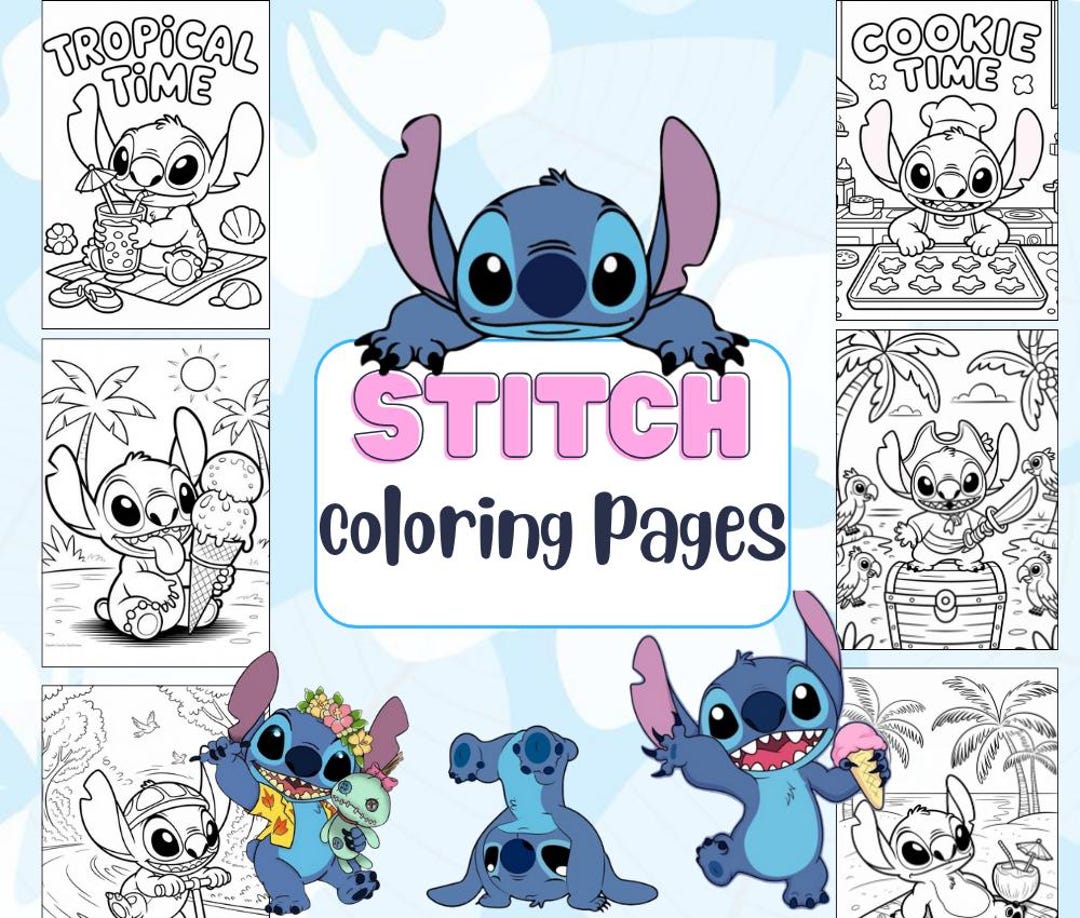 Stitch A4 Coloring Pages for Kids | Printable Disney Coloring Book ...