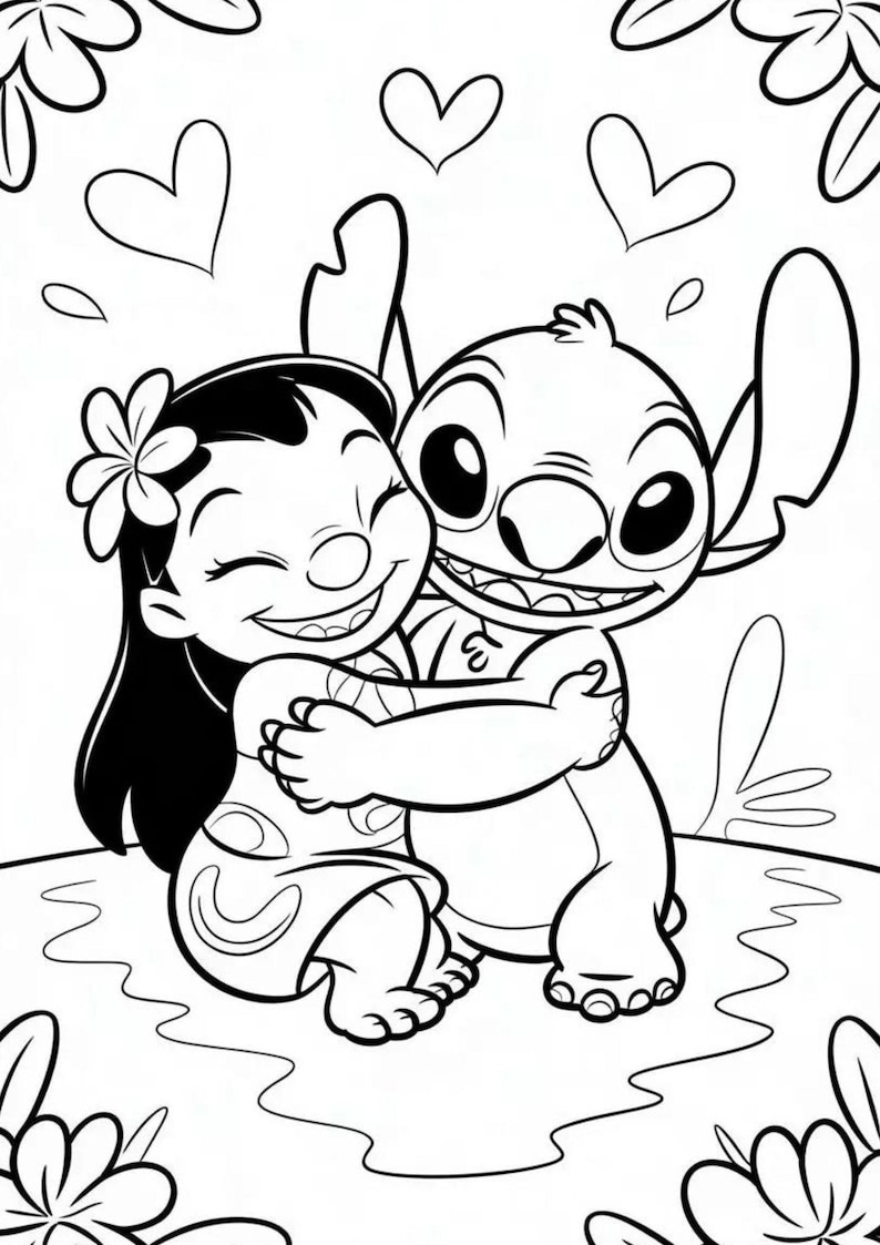 Stitch A4 Coloring Pages for Kids | Printable Disney Coloring Book ...