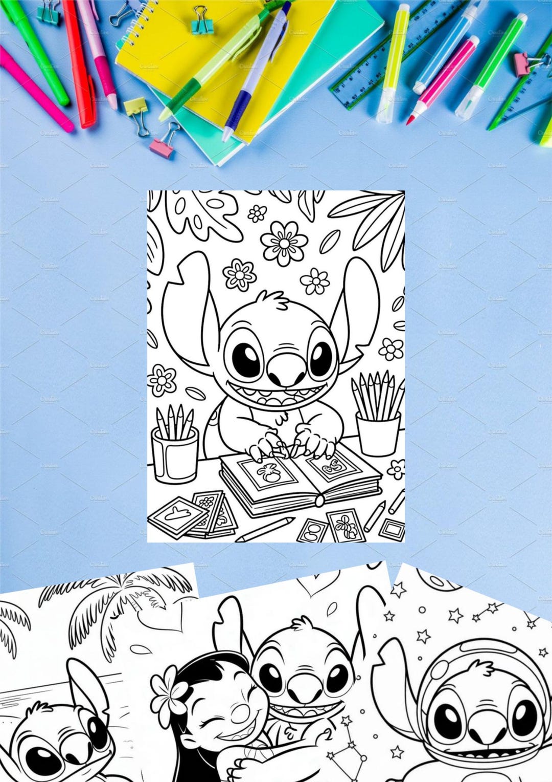 Stitch A4 Coloring Pages for Kids | Printable Disney Coloring Book ...