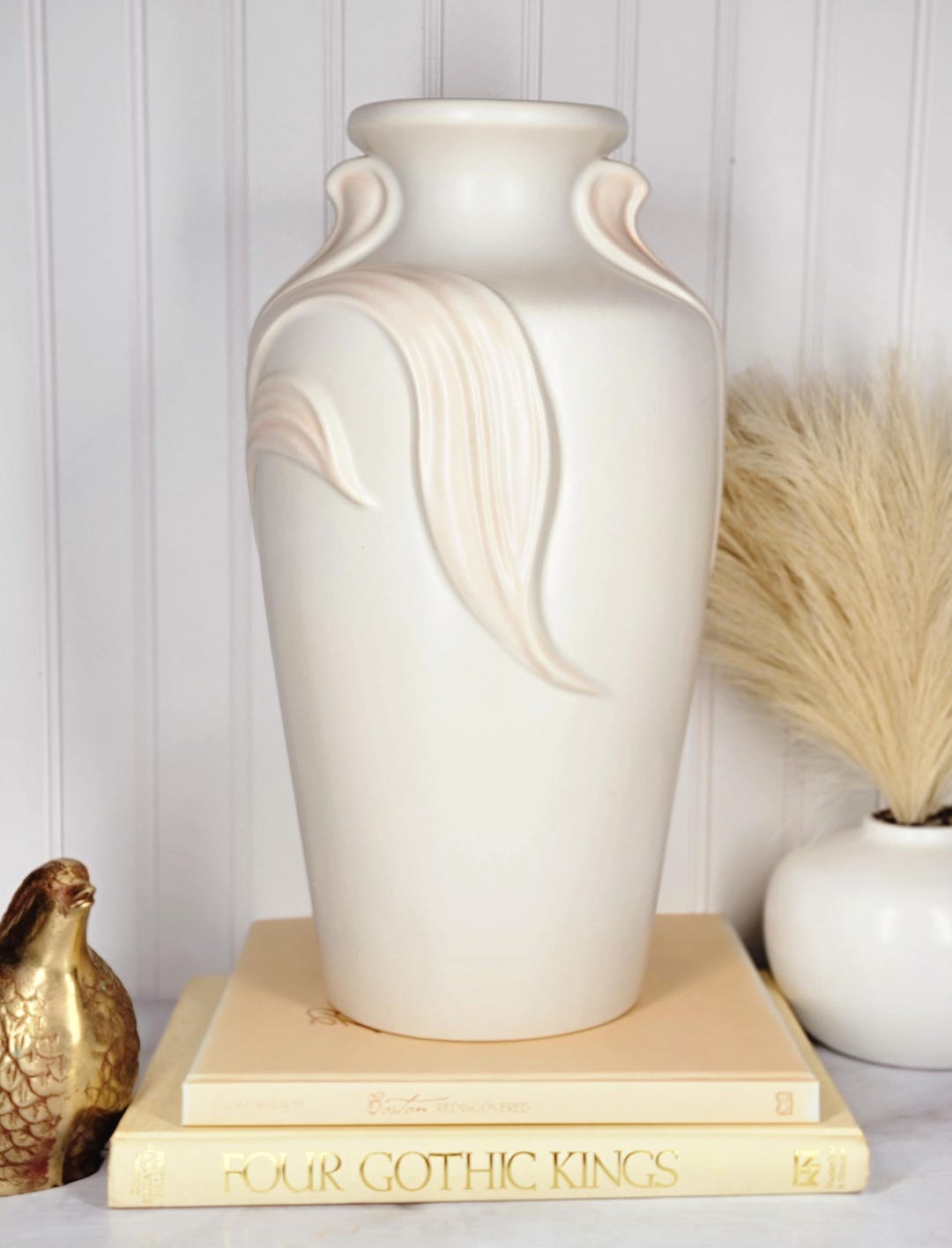 Vintage Art Deco Vase - Harris Potteries Chicago - Monumental 16" Cream ...