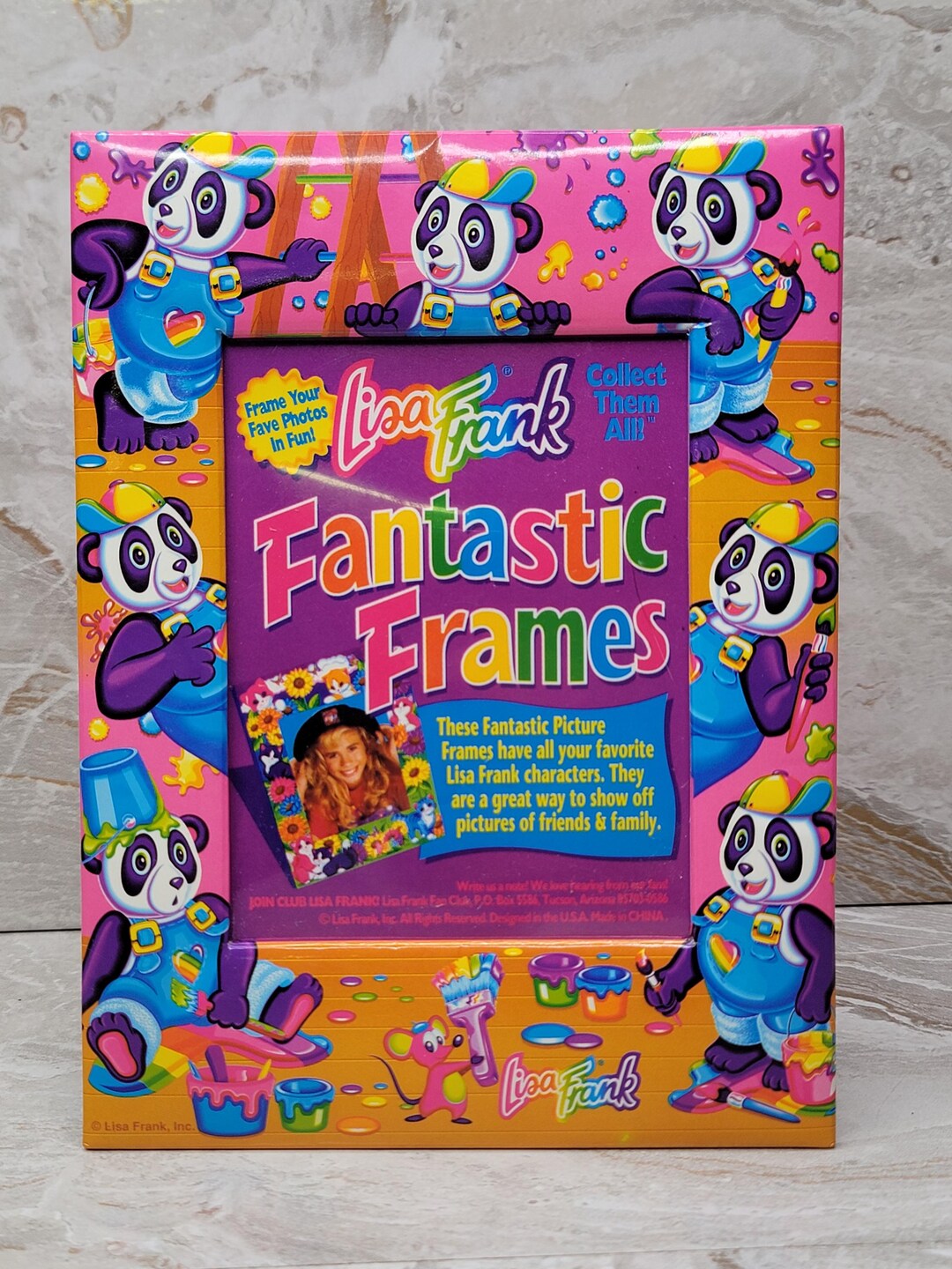 RARE Vintage Lisa Frank Fantastic Frames Panda Painter Picture Frame ...