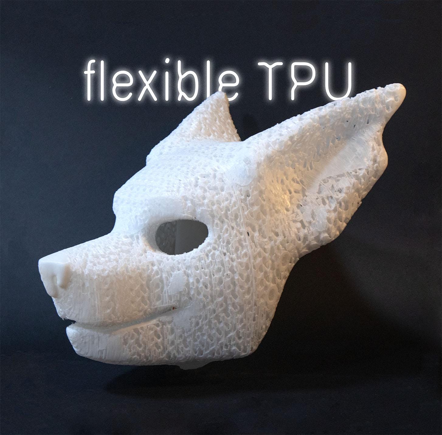 Dog/wolf TPU Fursuit Head Base Fursuits, 3D Print – Fan and Glasses ...