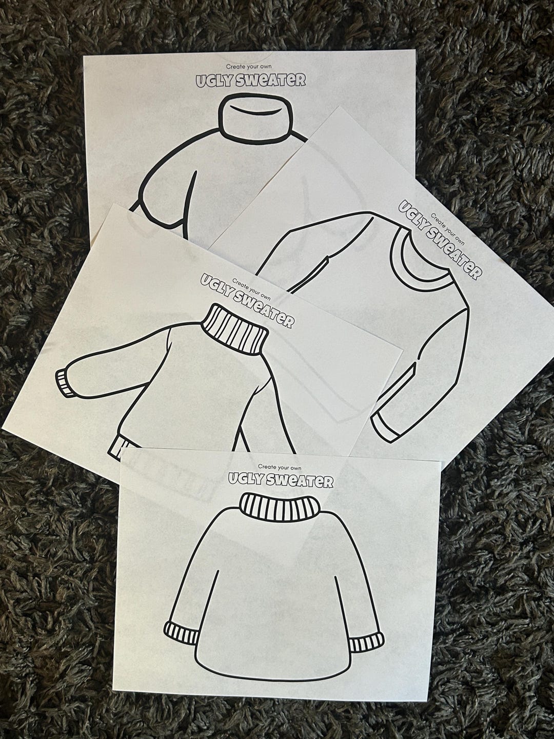 Design Own Your Ugly Sweater Coloring Pages - Etsy