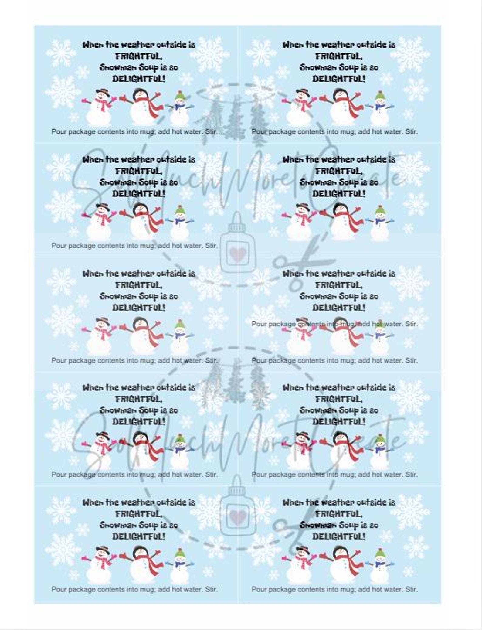 Snowman Soup Tags and Snowman Face Stickers; Hot Chocolate Gift Tag - Etsy
