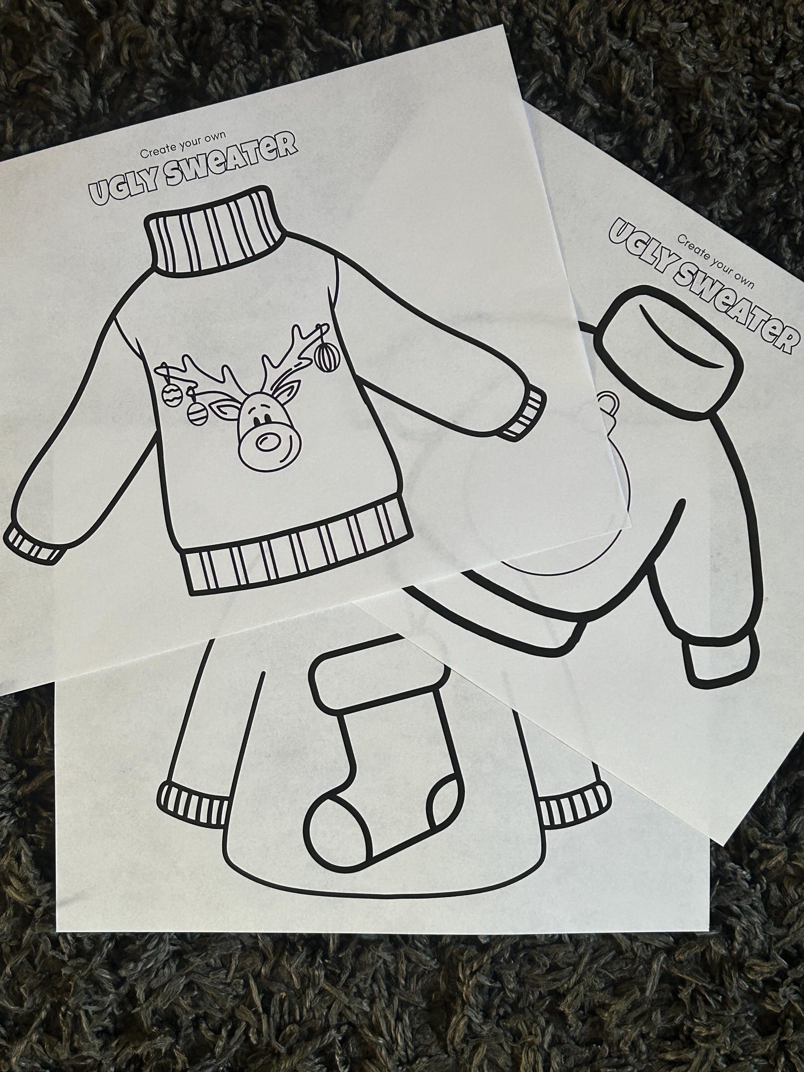 Design Own Your Ugly Sweater Coloring Pages - Etsy