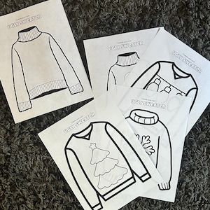 Design Own Your Ugly Sweater Coloring Pages - Etsy