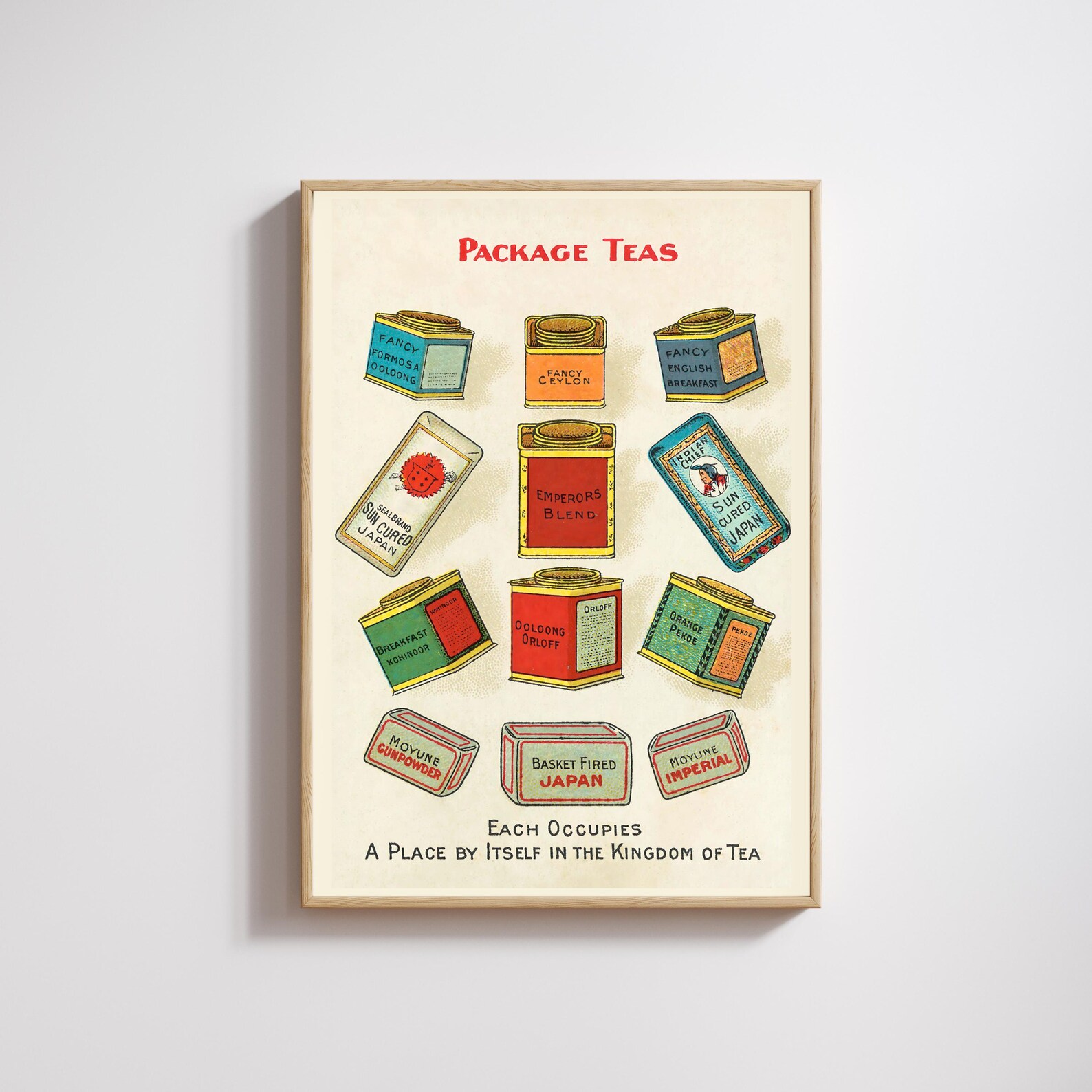 Vintage Tea Tins Poster: Colorful Tea Varieties Art Print - Etsy