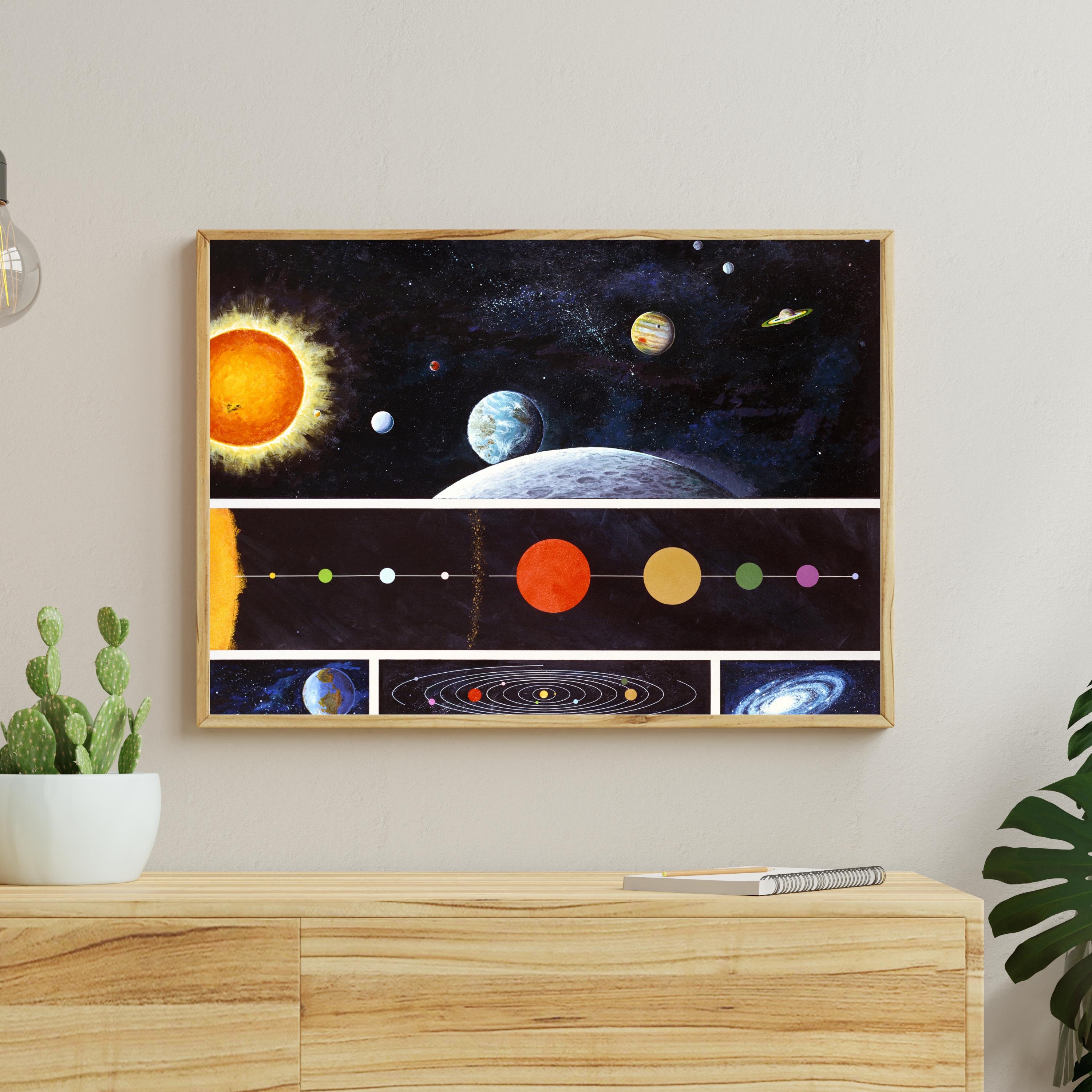 Vintage Solar System Poster | Space & Astronomy Art | Science Teacher ...
