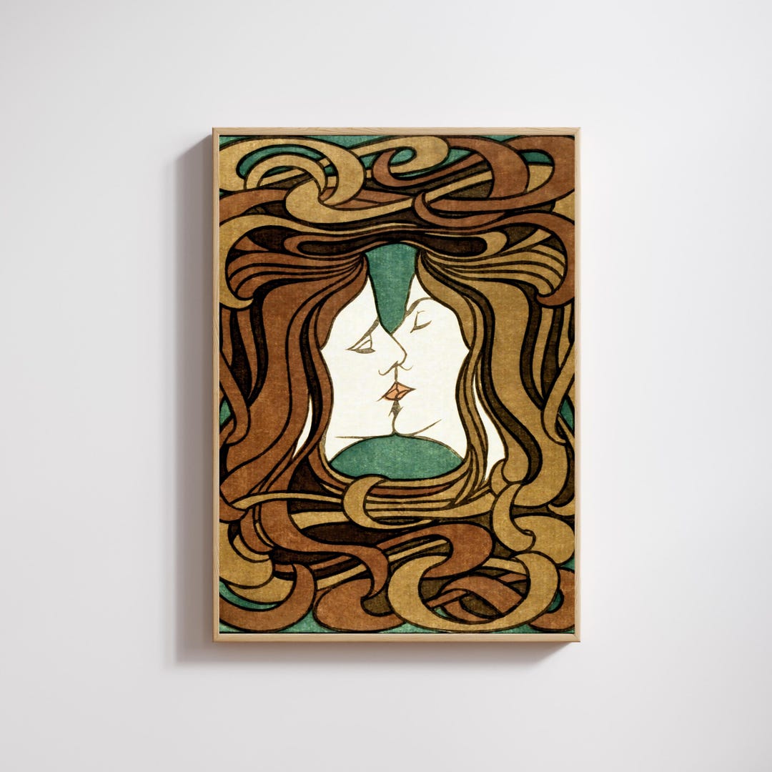 The Kiss Peter Behrens Poster | Behrens Vintage the Kiss Print ...