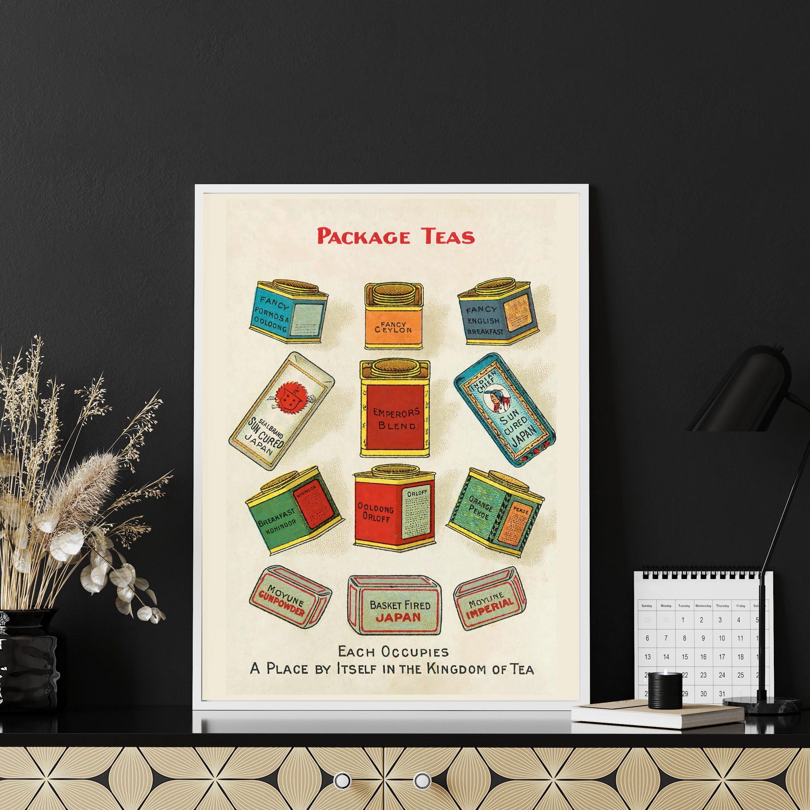 Vintage Tea Tins Poster: Colorful Tea Varieties Art Print - Etsy