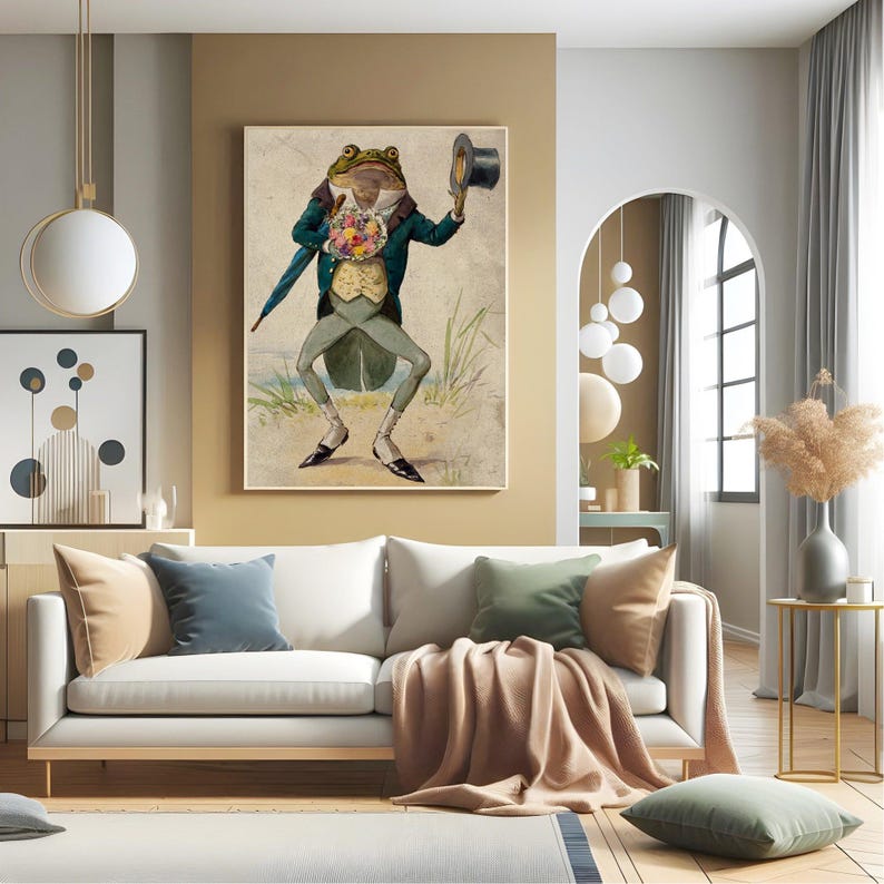 Vintage Gentleman Frog Print: Whimsical Watercolor Art Poster - Etsy