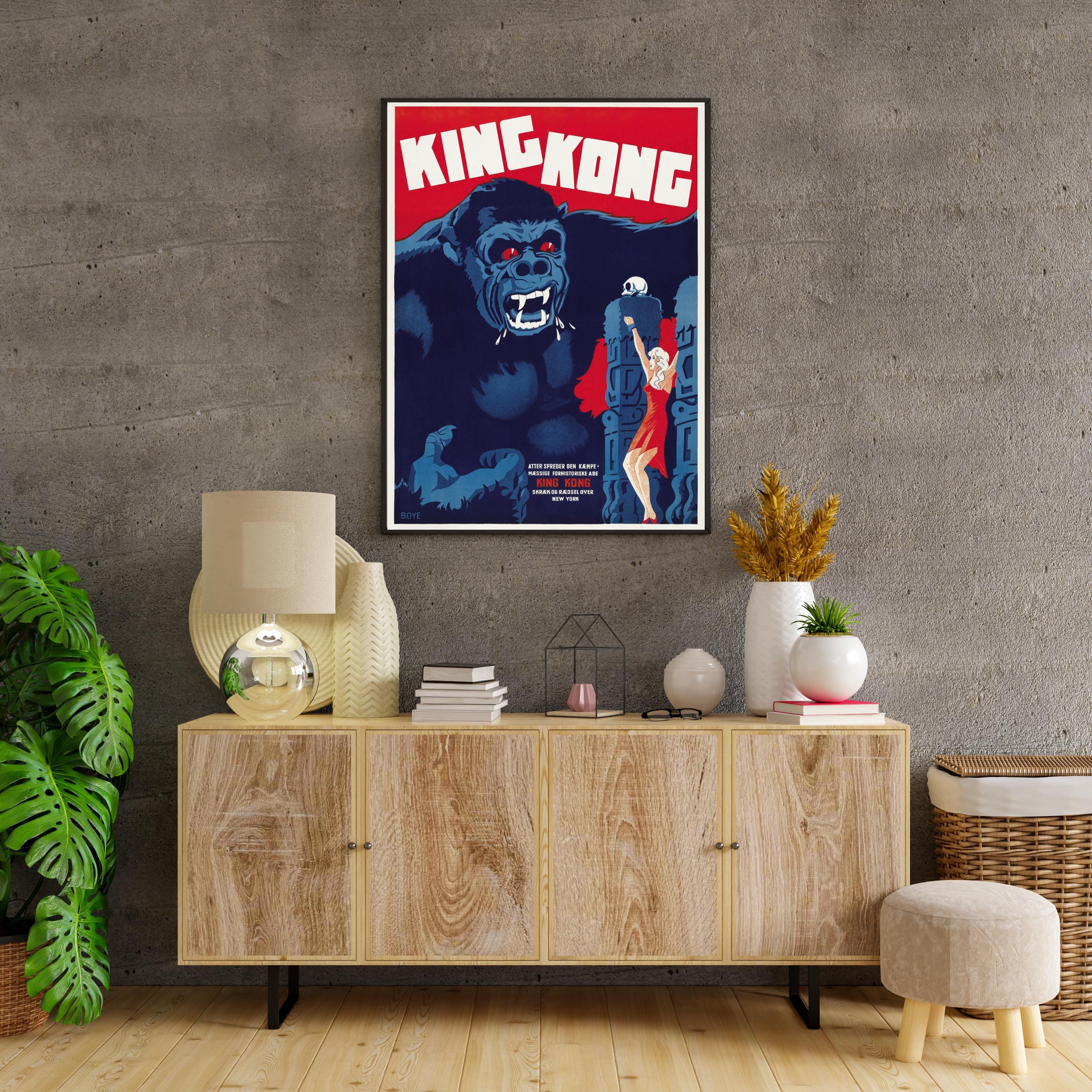Vintage King Kong 1933 Danish Movie Poster | Classic Film Art | Retro ...
