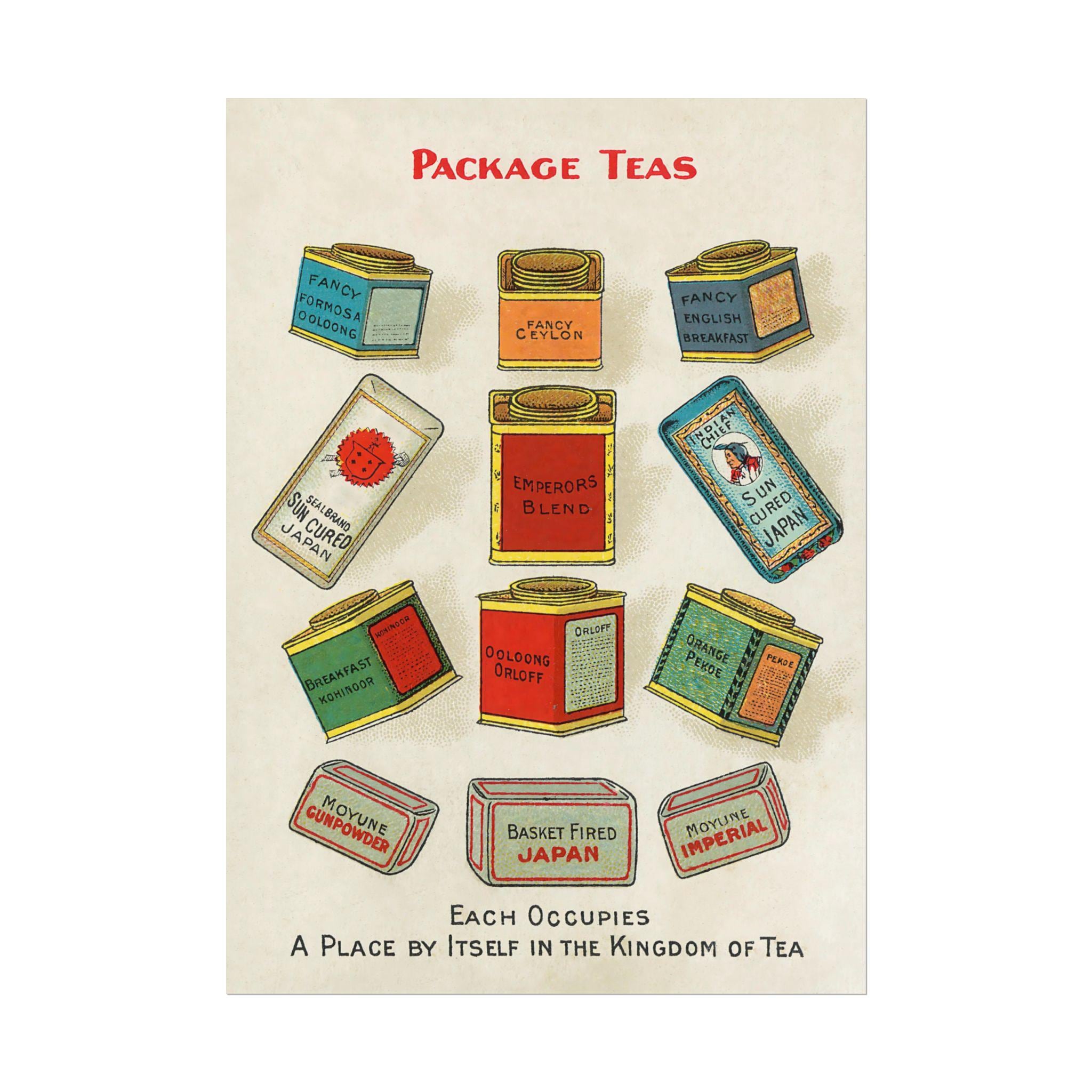Vintage Tea Tins Poster: Colorful Tea Varieties Art Print - Etsy