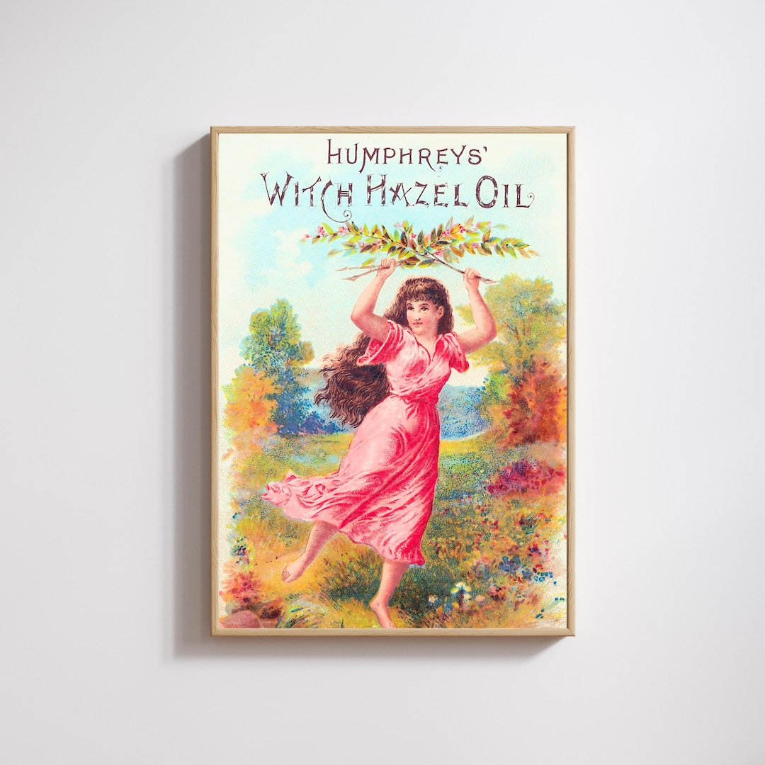 Vintage Witch Hazel Oil Ad Print | Whimsical Feminine Botanical Art ...
