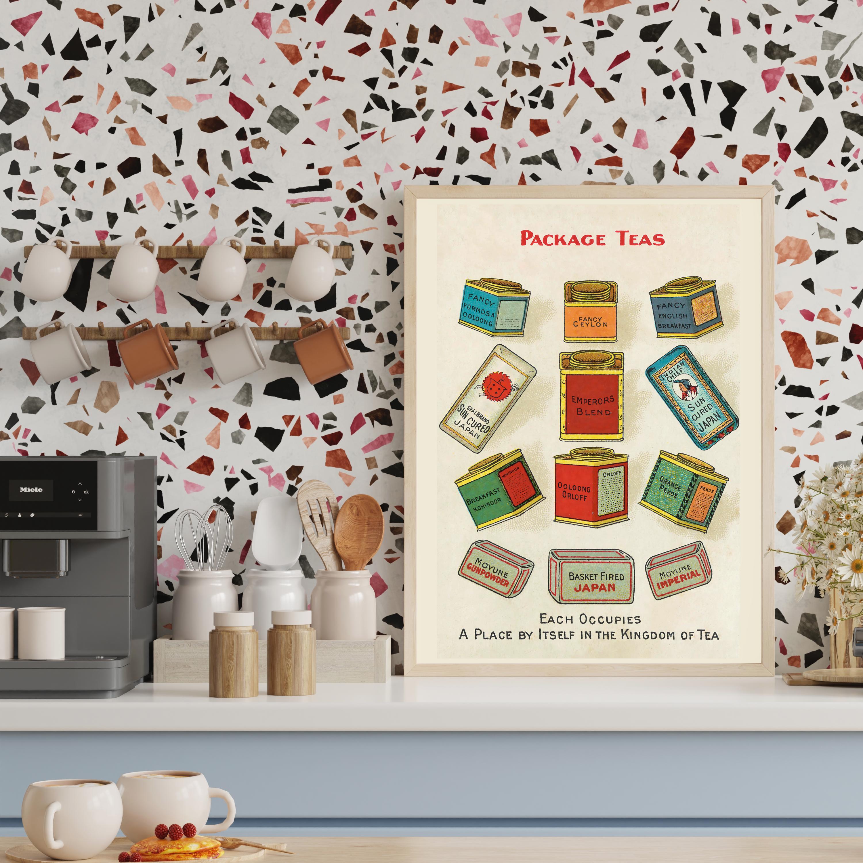 Vintage Tea Tins Poster: Colorful Tea Varieties Art Print - Etsy