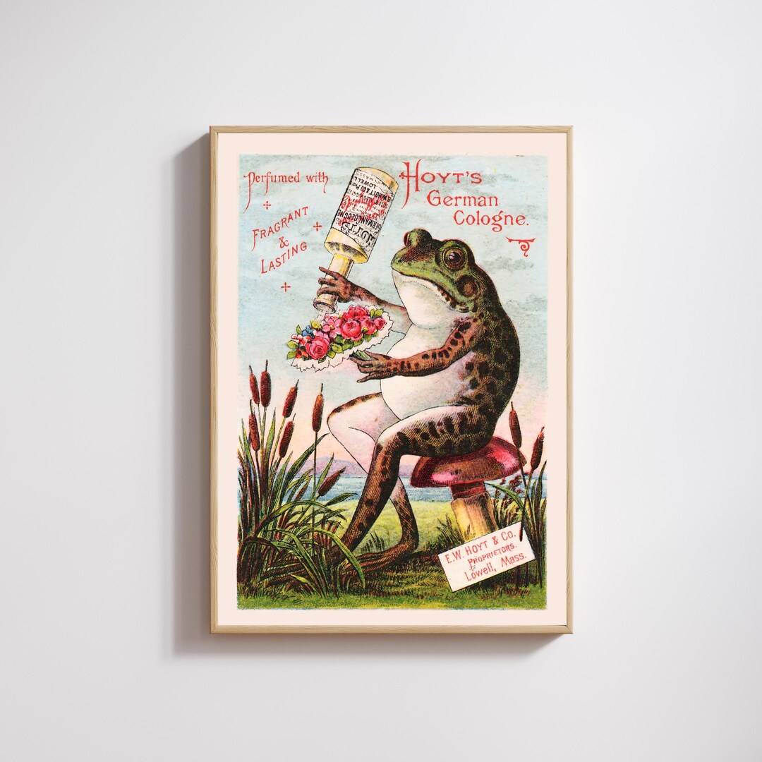 Antique Frog Perfume Ad Poster: Whimsical Victorian Botanical Print - Etsy