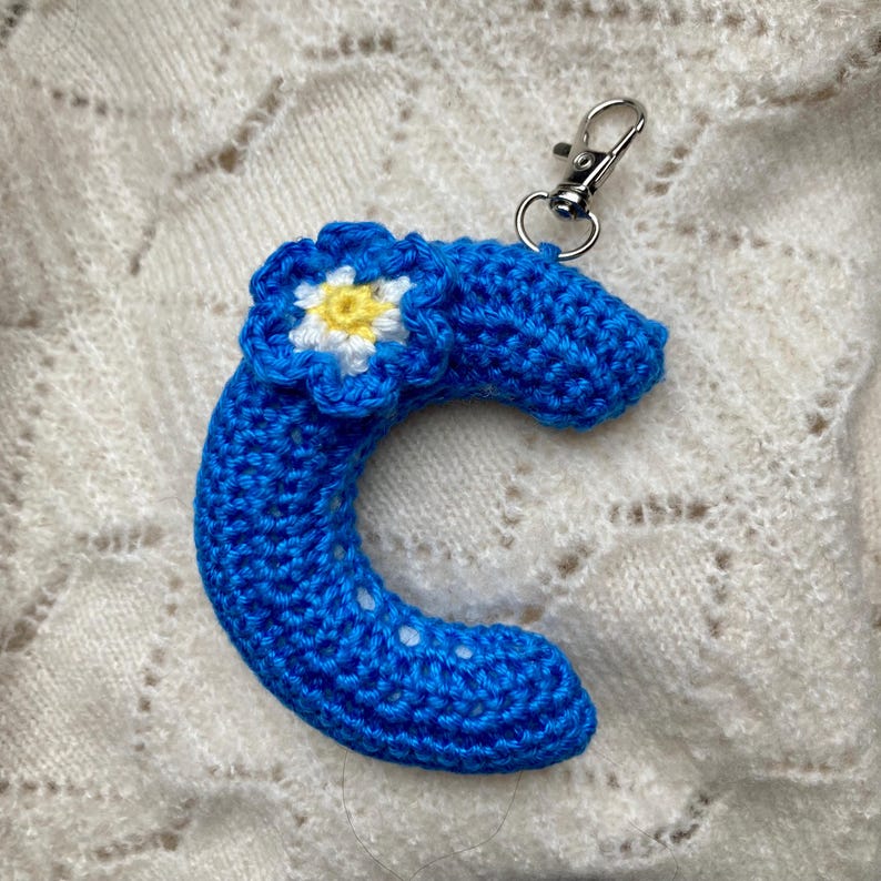 Crochet Letter C Keychain - Etsy