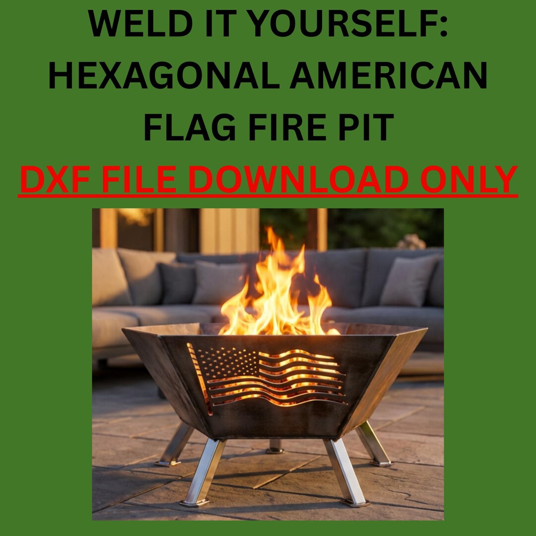 America Flag Fire Pit DXF File Only. Weld It Yourself Advanced Project ...
