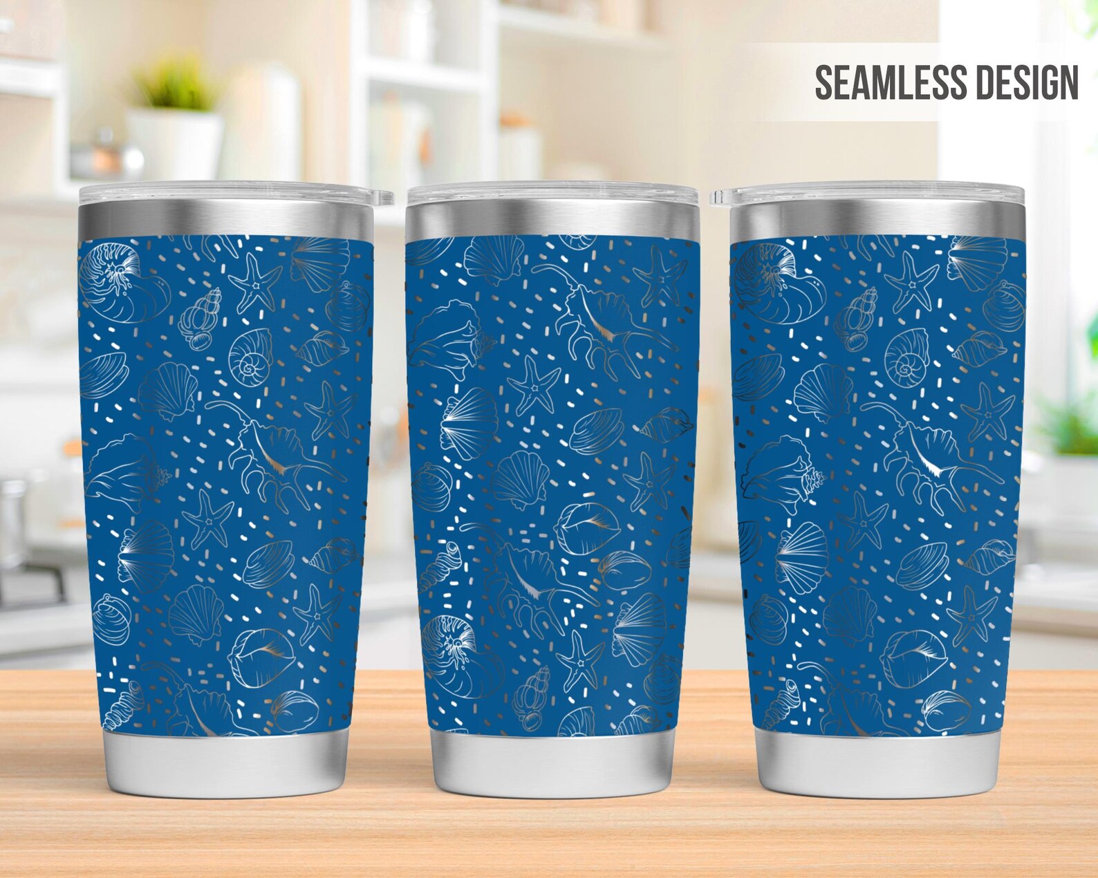 Seashells 20oz Tumbler Laser Engraving Wrap, Seashells Beach Tumbler ...