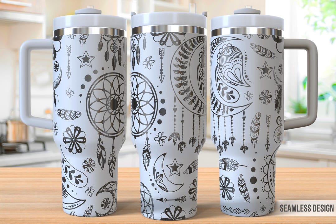 Boho Paisley Doodle 40oz Tumbler Laser Engraving Wrap, Paisley Tumbler ...