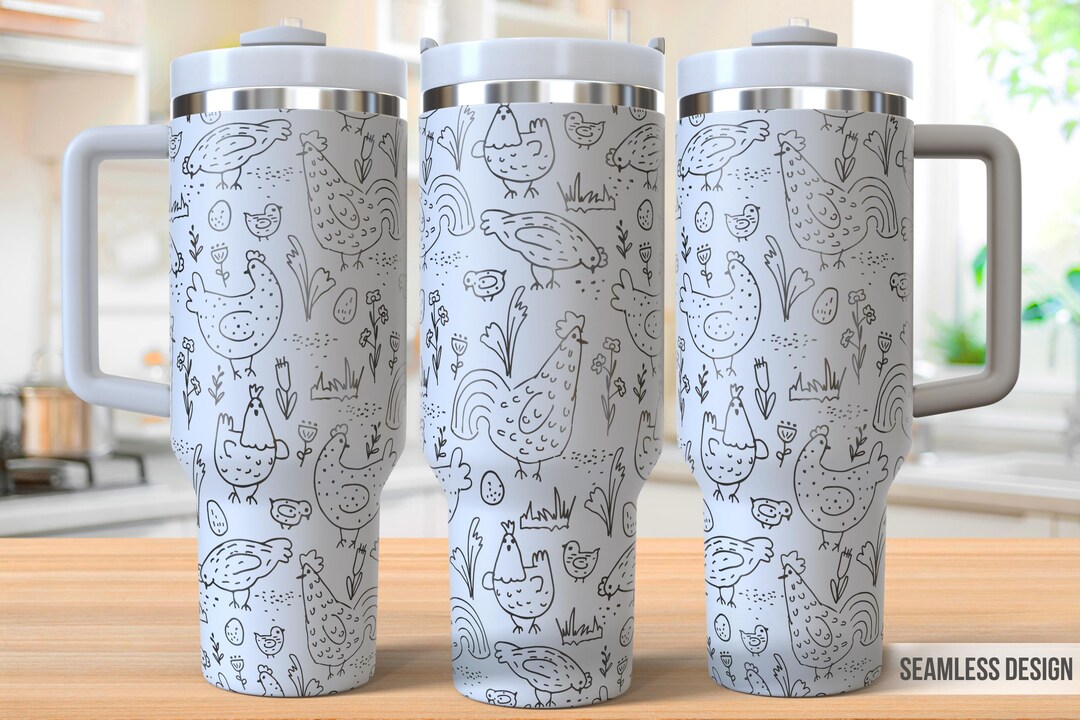 Cute Chicken 40oz Tumbler Laser Engraving Wrap, Chicken Tumbler Laser ...