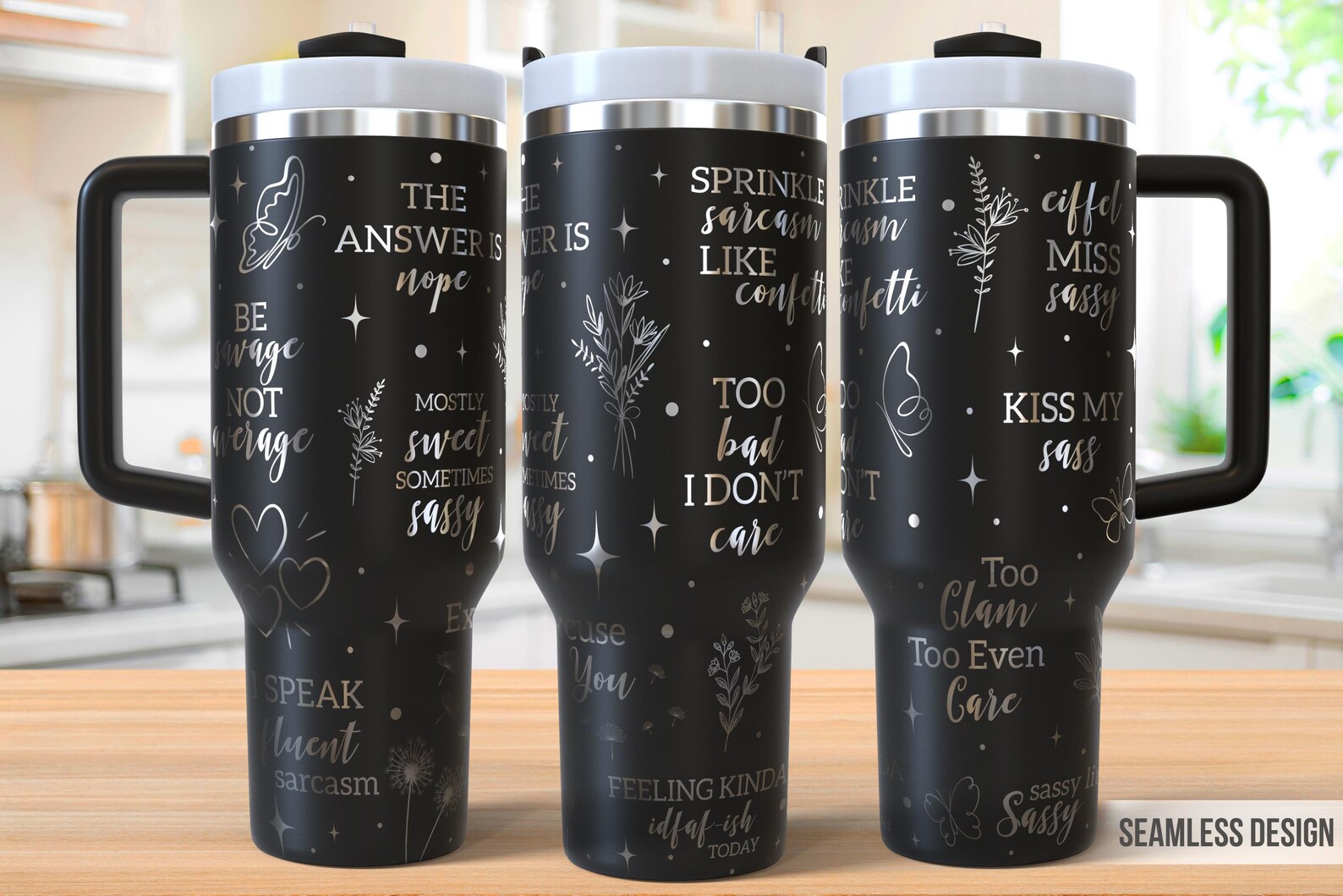 Too Bad I Don't Care 40oz Tumbler Laser Engraving Wrap, Sarcastic ...