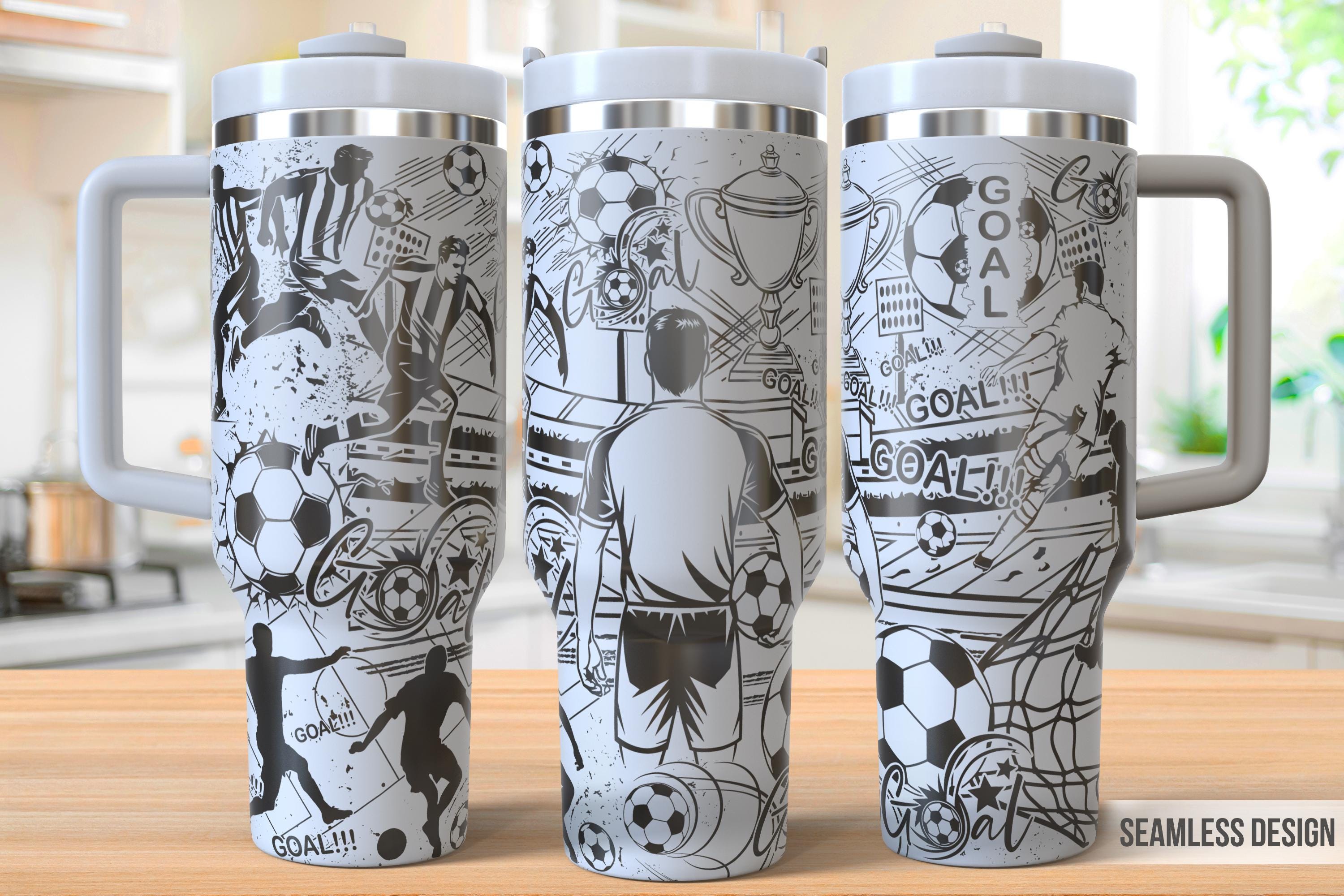 Soccer Goal 40oz Tumbler Laser Engraving Wrap, Football Tumbler Laser ...