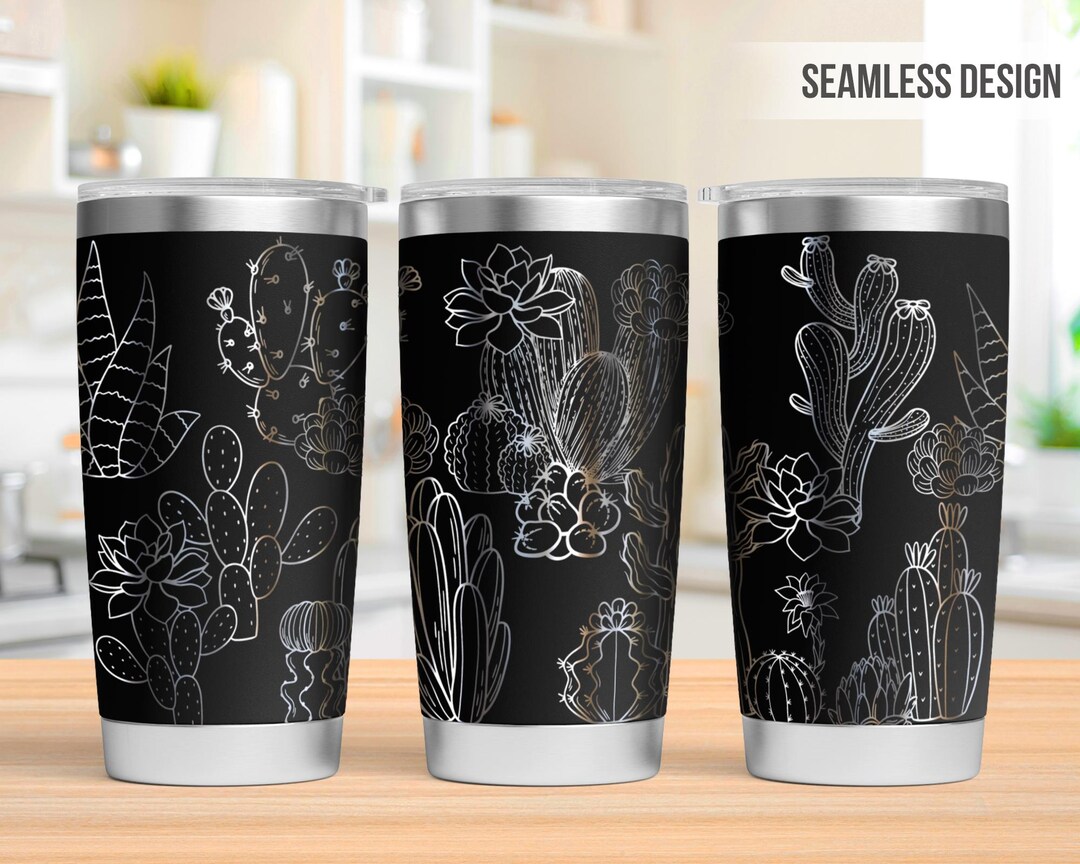Cactus Flower 20oz Tumbler Laser Engraving Wrap, Cactus Cacti Tumbler ...