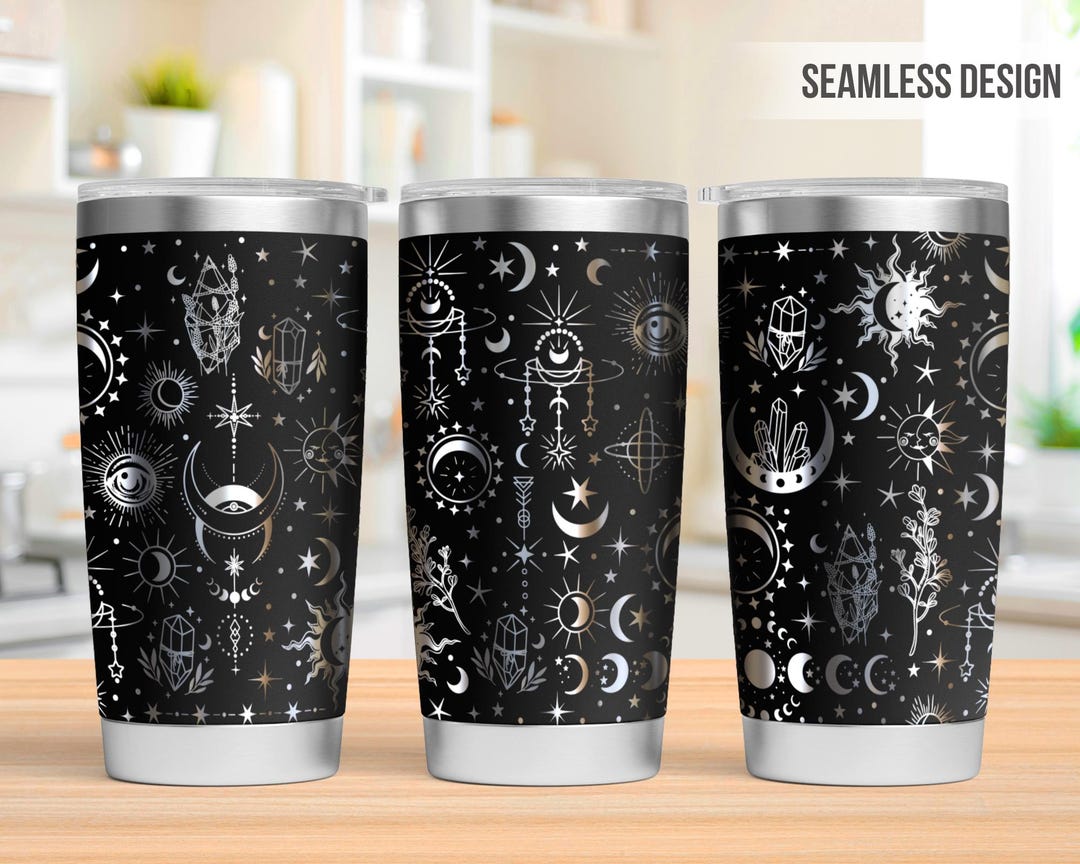Celestial 20oz Tumbler Laser Engraving Wrap, Sun and Moon Tumbler Laser ...