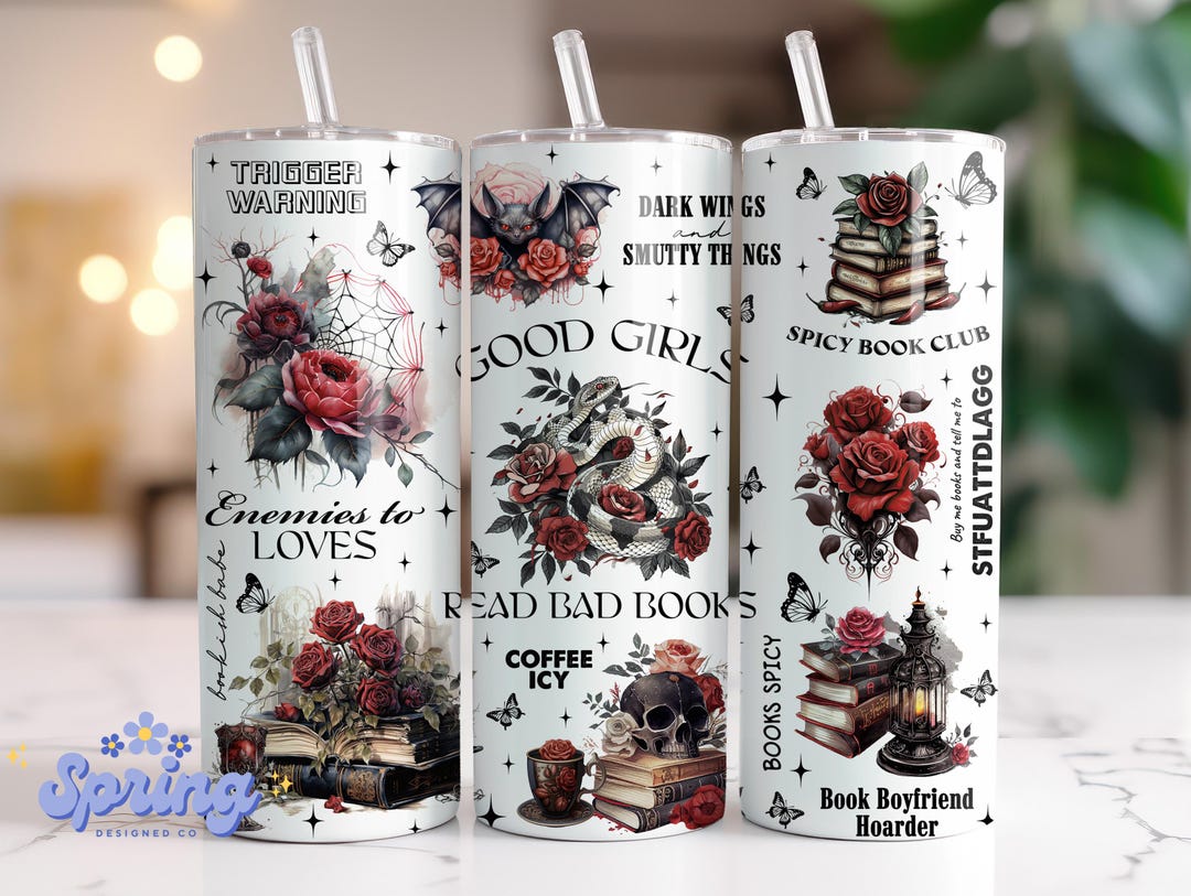 Spicy Book Club 20oz Skinny Tumbler PNG, Good Girls Read Bad Books ...