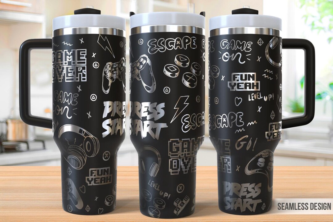 Gamer 40oz Tumbler Laser Engraving Wrap, Gaming Tumbler Laser Svg, 40oz ...