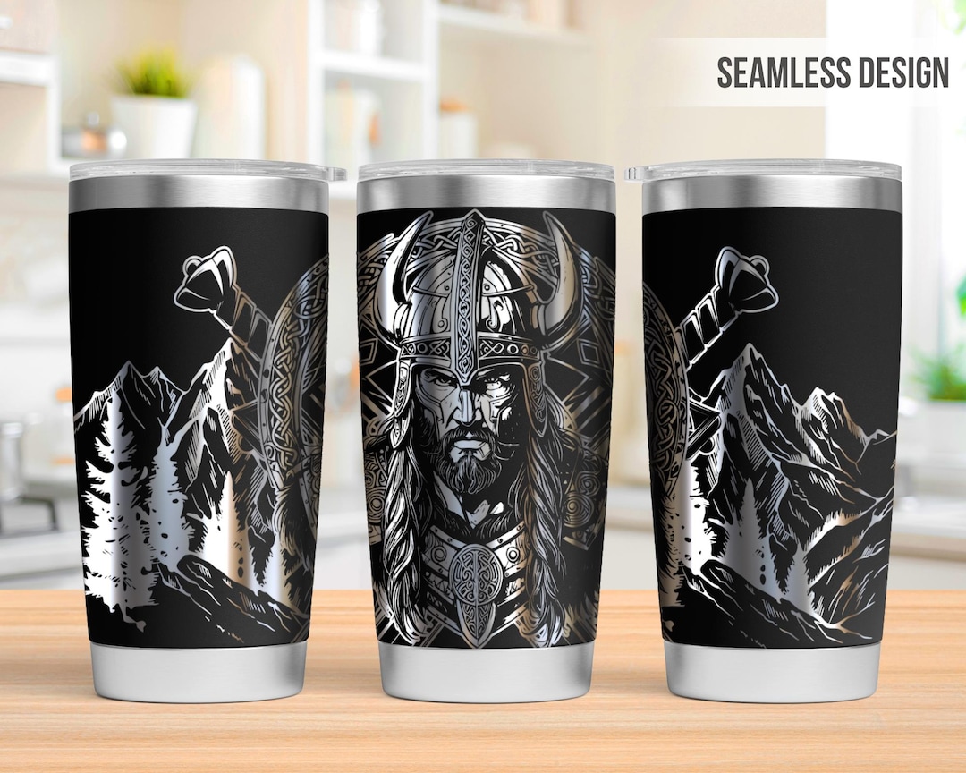Viking Warrior 20oz Tumbler Laser Engraving Wrap, Vikings Tumbler Laser ...
