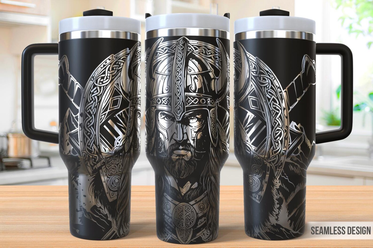 Viking Warrior 40oz Tumbler Laser Engraving Wrap, Vikings Tumbler Laser ...